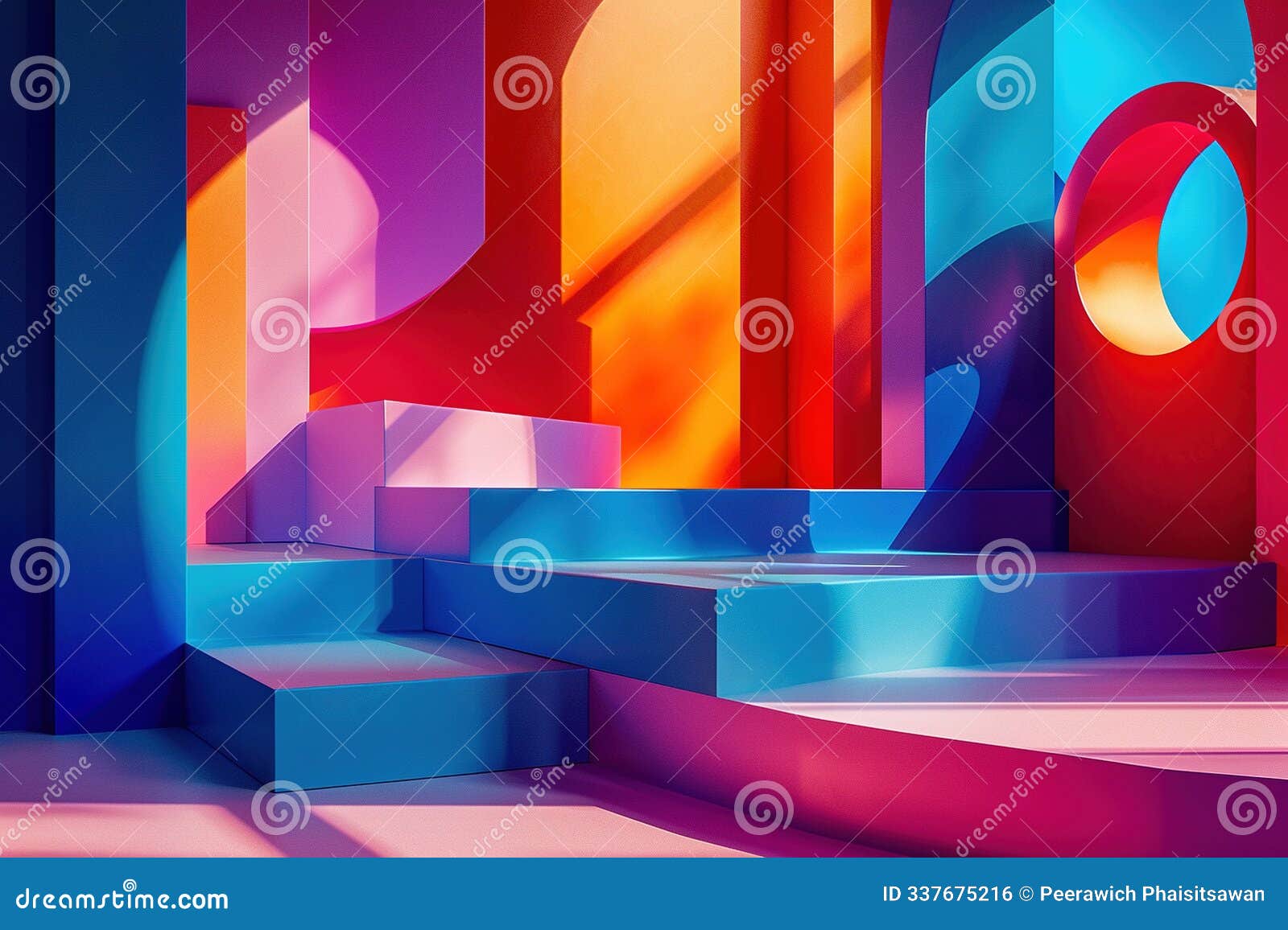 Abstract Geometric Background Using Irregular Shapes and a Vibrant ...