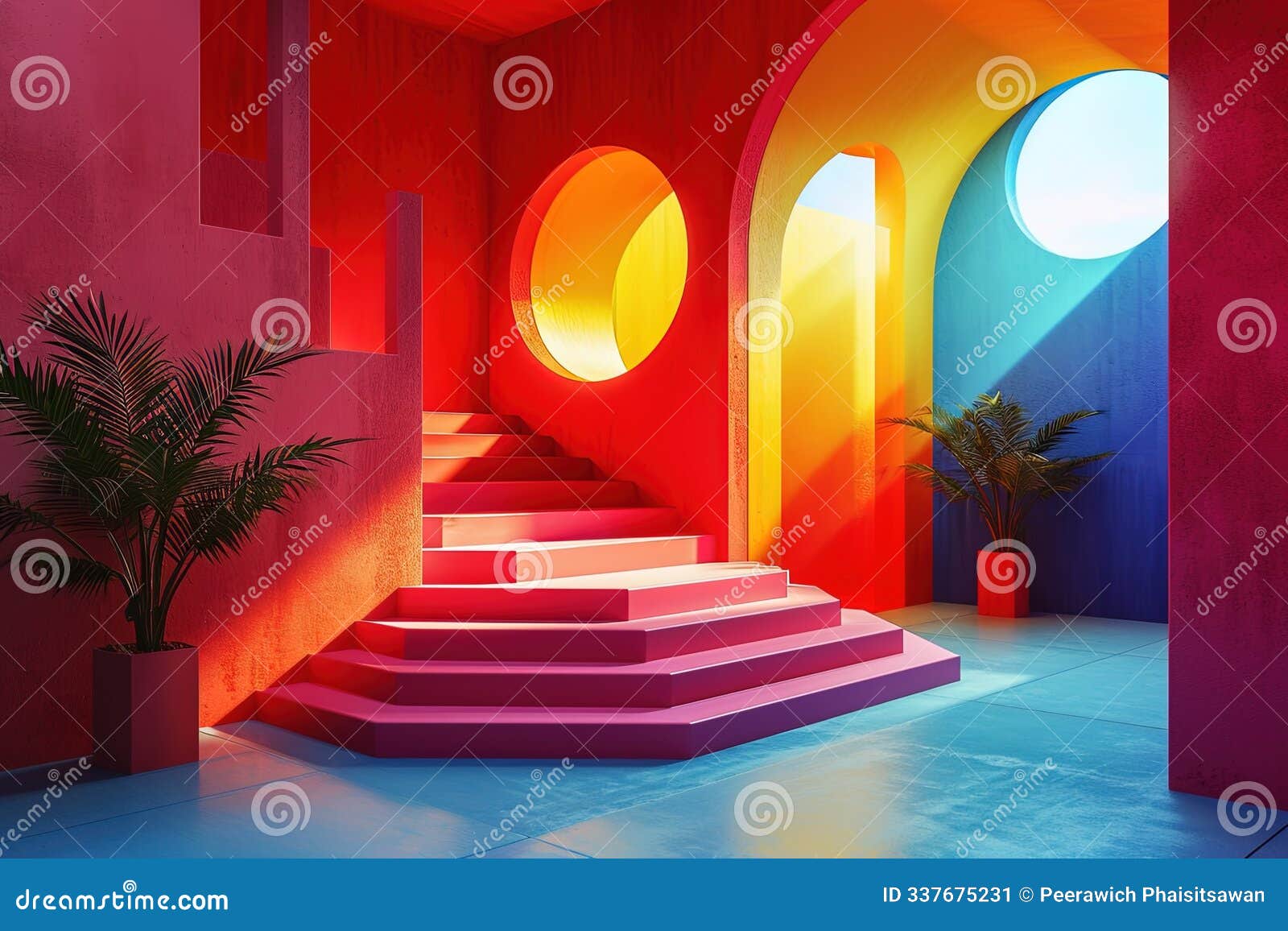 Abstract Geometric Background Using Irregular Shapes and a Vibrant ...