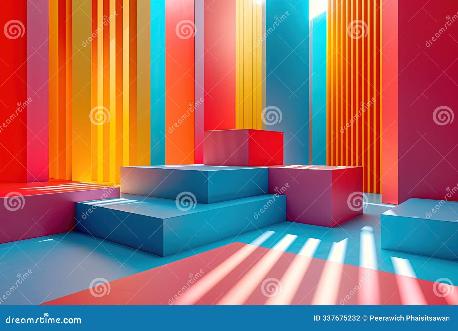 Abstract Geometric Background Using Irregular Shapes and a Vibrant ...