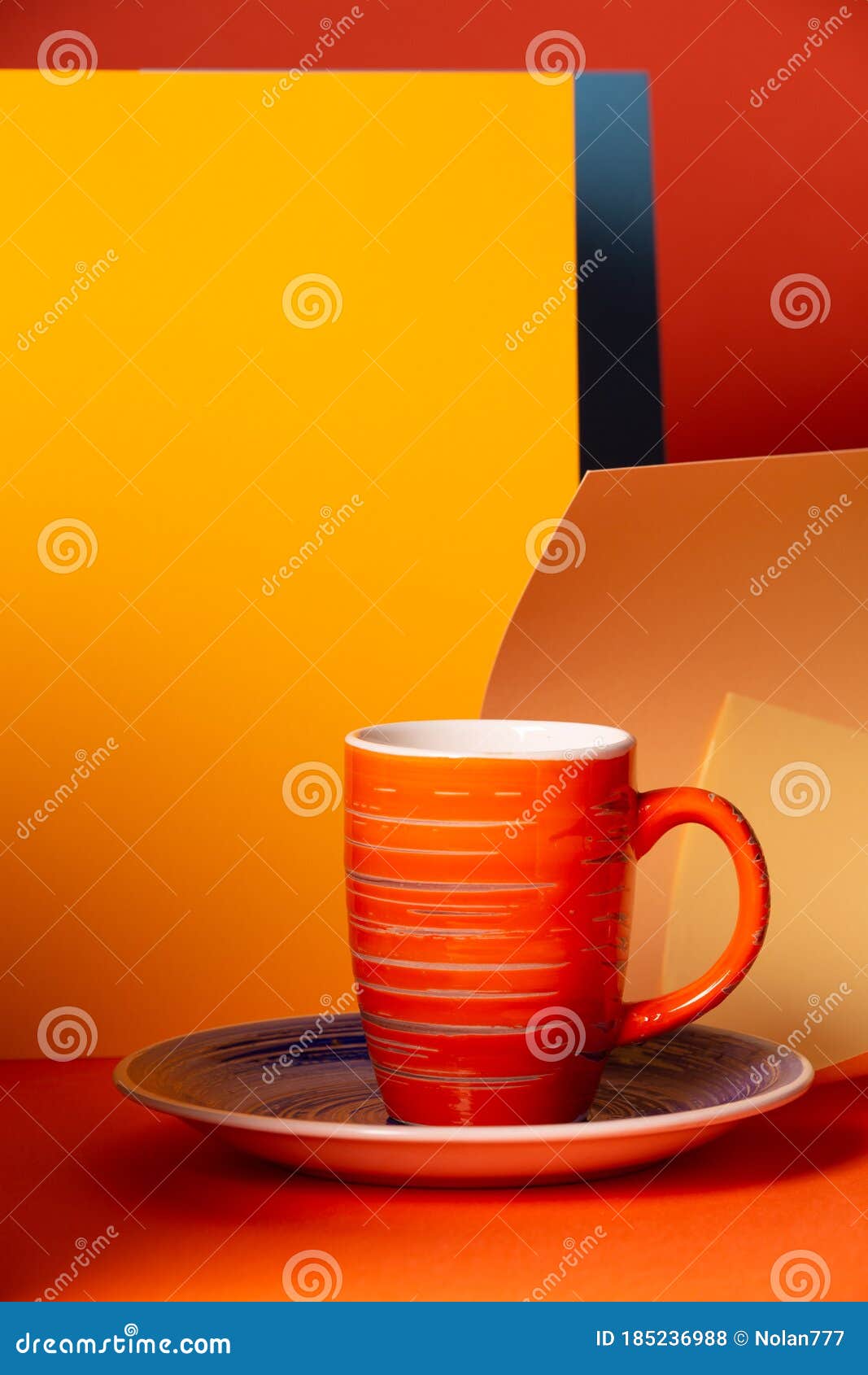 Abstract Geometric Background Using Orange, Yellow and Cap Stock Photo ...