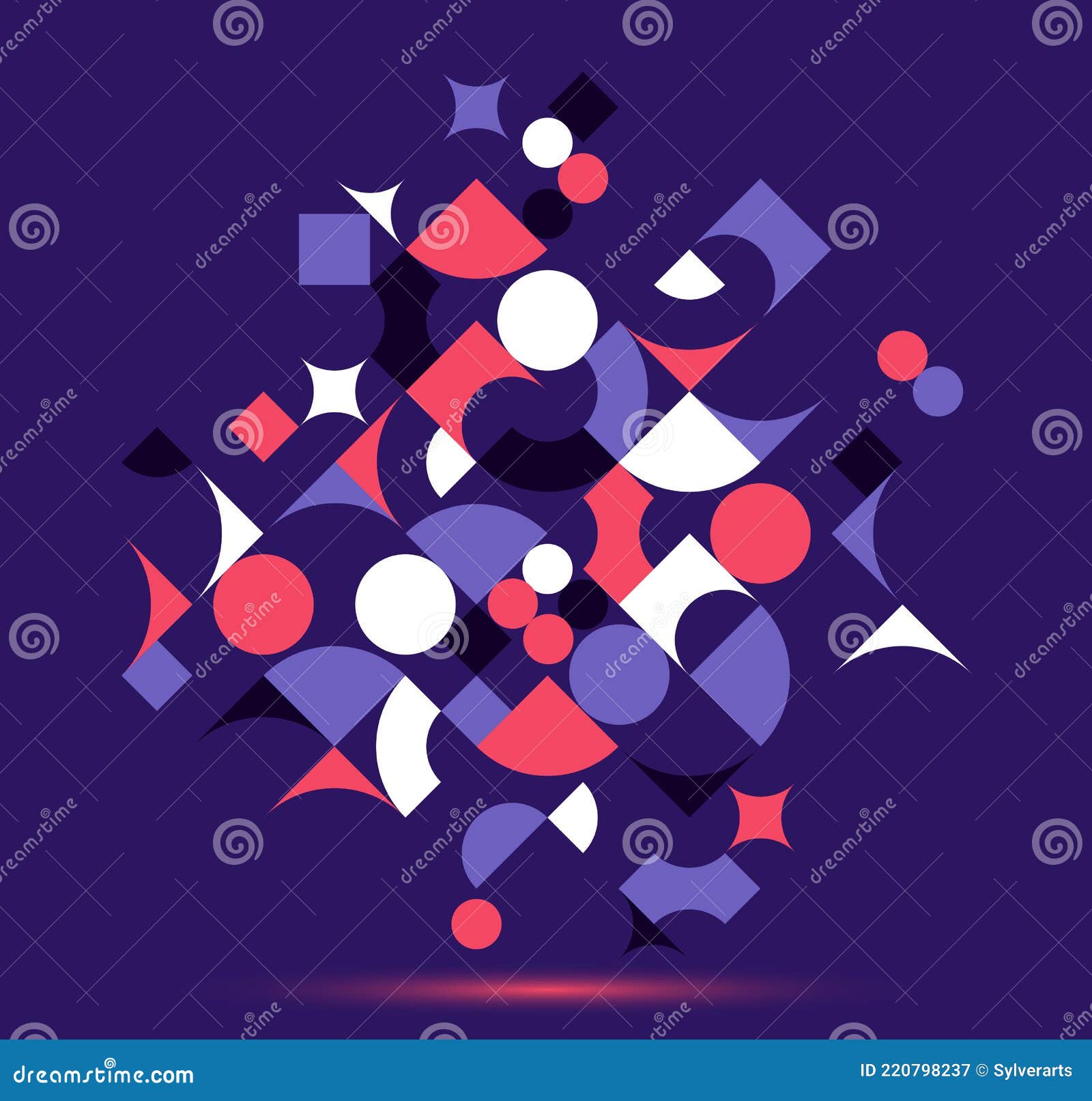 Abstract Geometric Background, Vector Design Element in Retro Style of ...