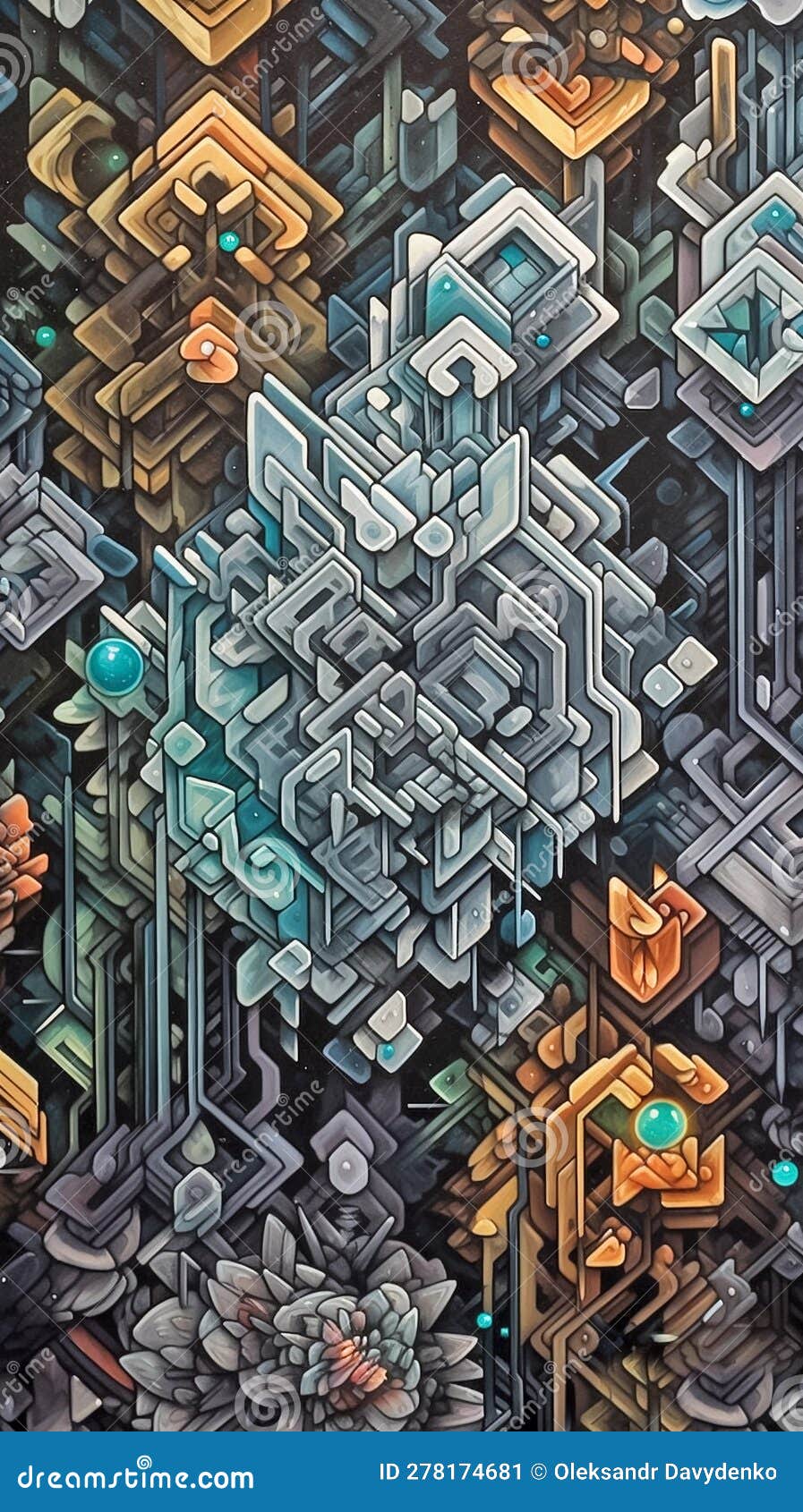 Vertical Futuristic Yearly Calendar 2022 With World Map And Cubes, Week ...