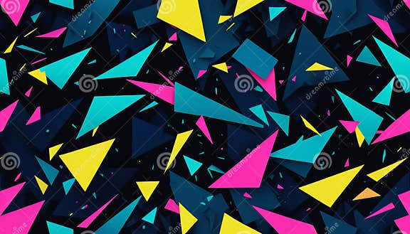 Abstract Geometric Background: Vibrant Triangle Pattern, 3D Render ...