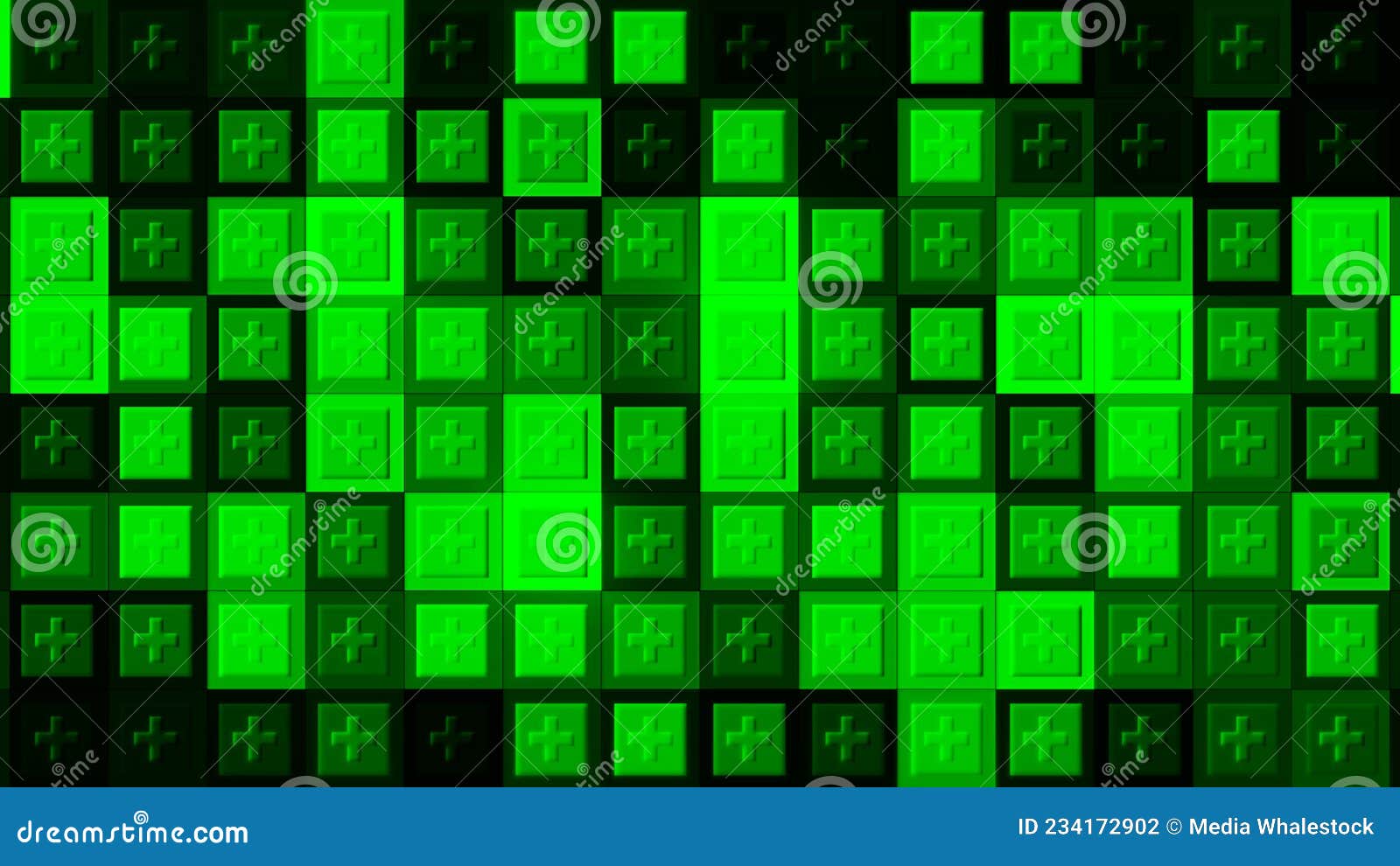 Abstract Geometric Background with a Wall of Blinking Boxes with a ...