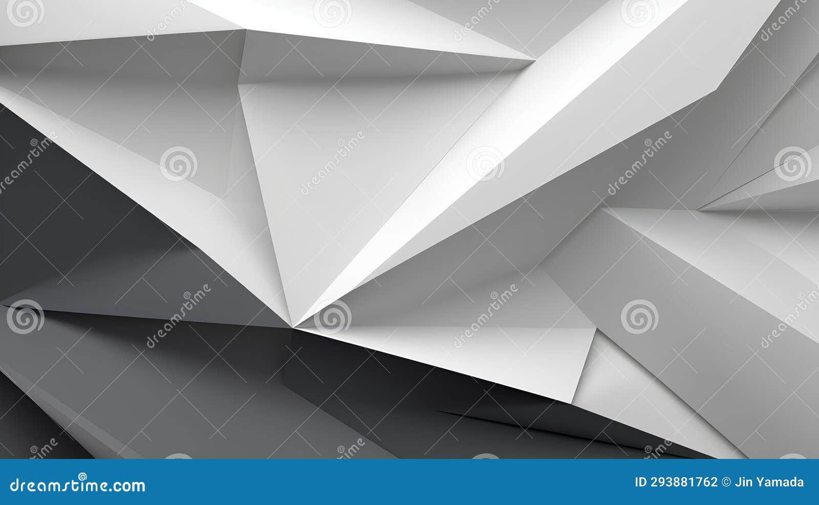 Abstract Geometric Background with White and Black Triangles. 3d Render ...