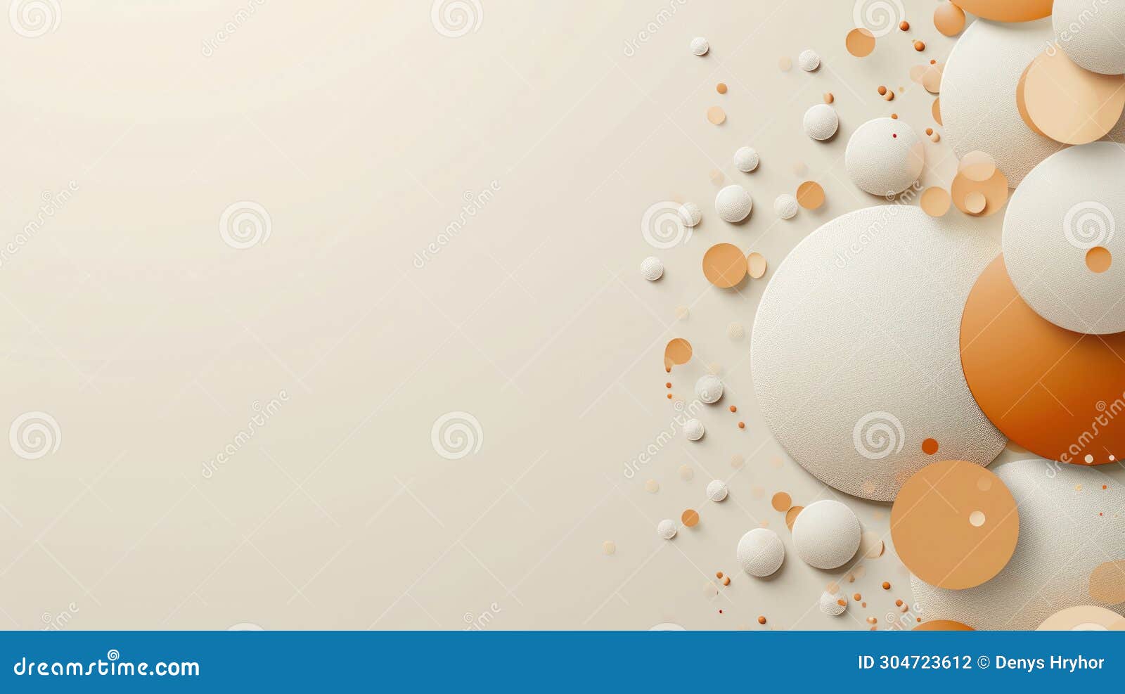 Abstract Geometric Background with White and Orange Balls. Stock ...