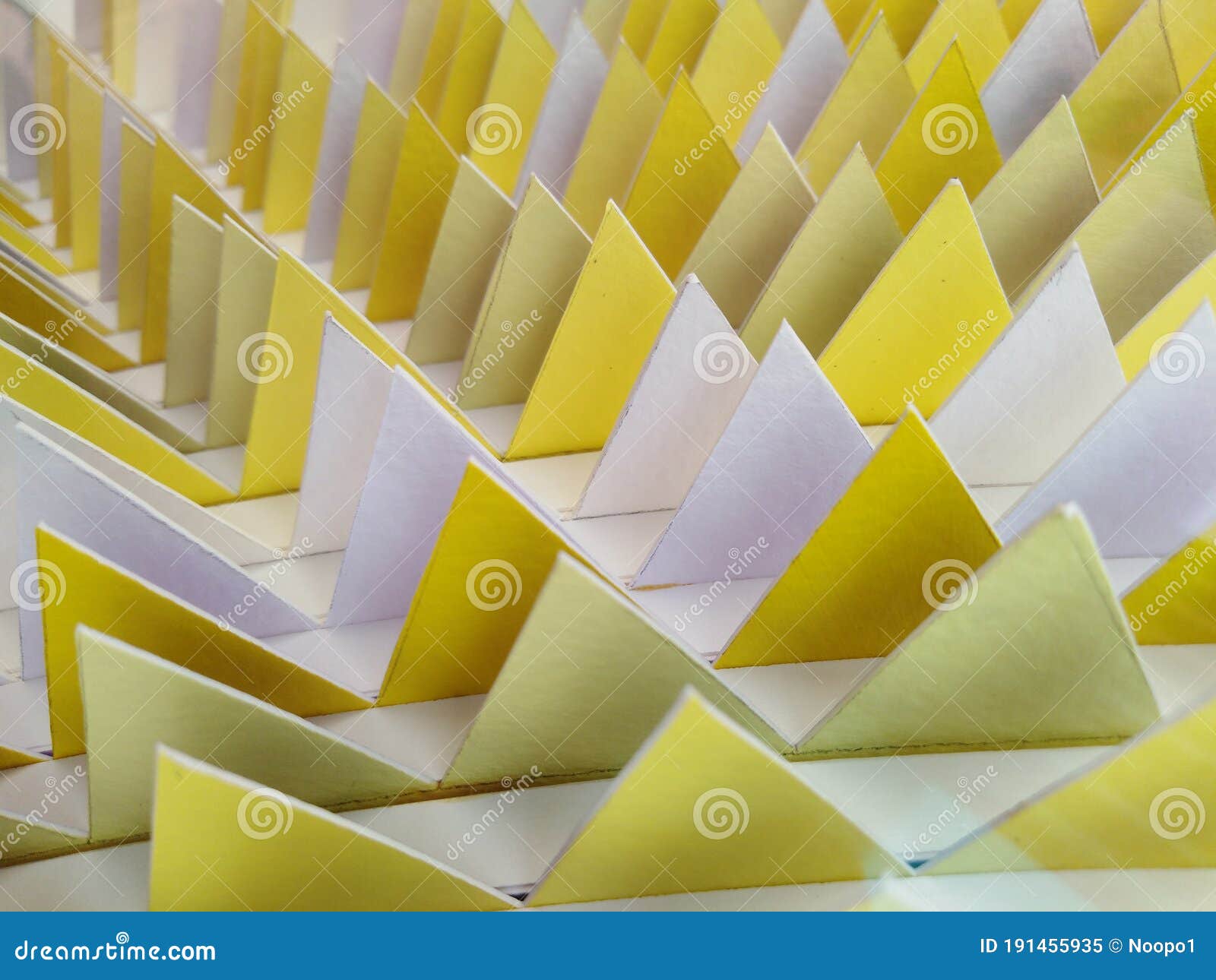 Abstract Geometric Background Yellow White Triangles Stock Illustration ...