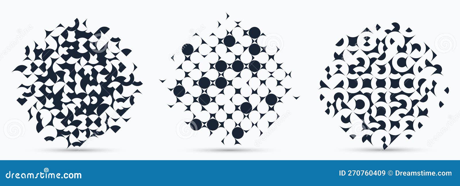 Abstract Geometric Backgrounds Set Isolated, Vector Black and White ...