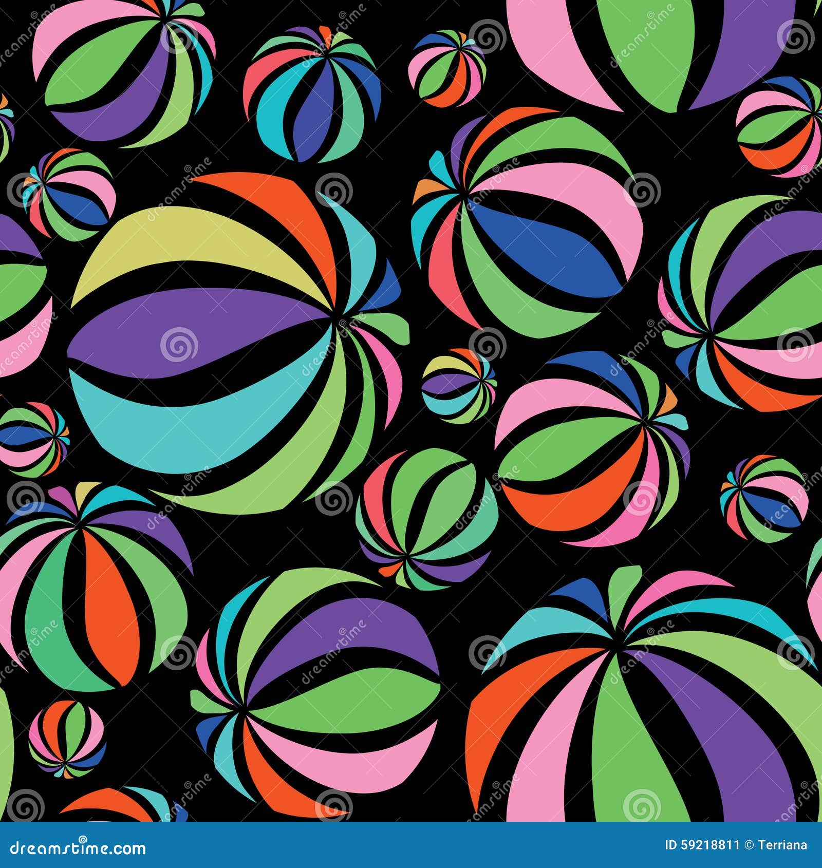 Abstract Geometric Balls Seamless Pattern. Stock Illustration ...