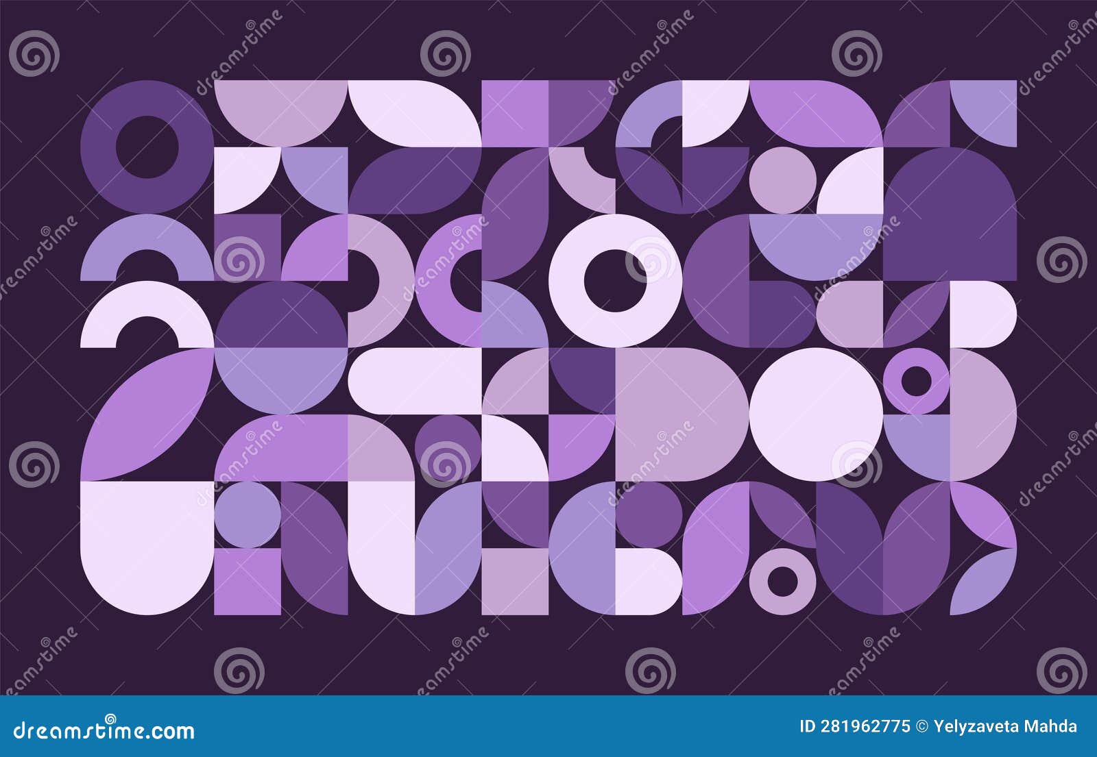 Abstract Geometric Banner. Simple Circle Square Shapes, Modern Swiss ...