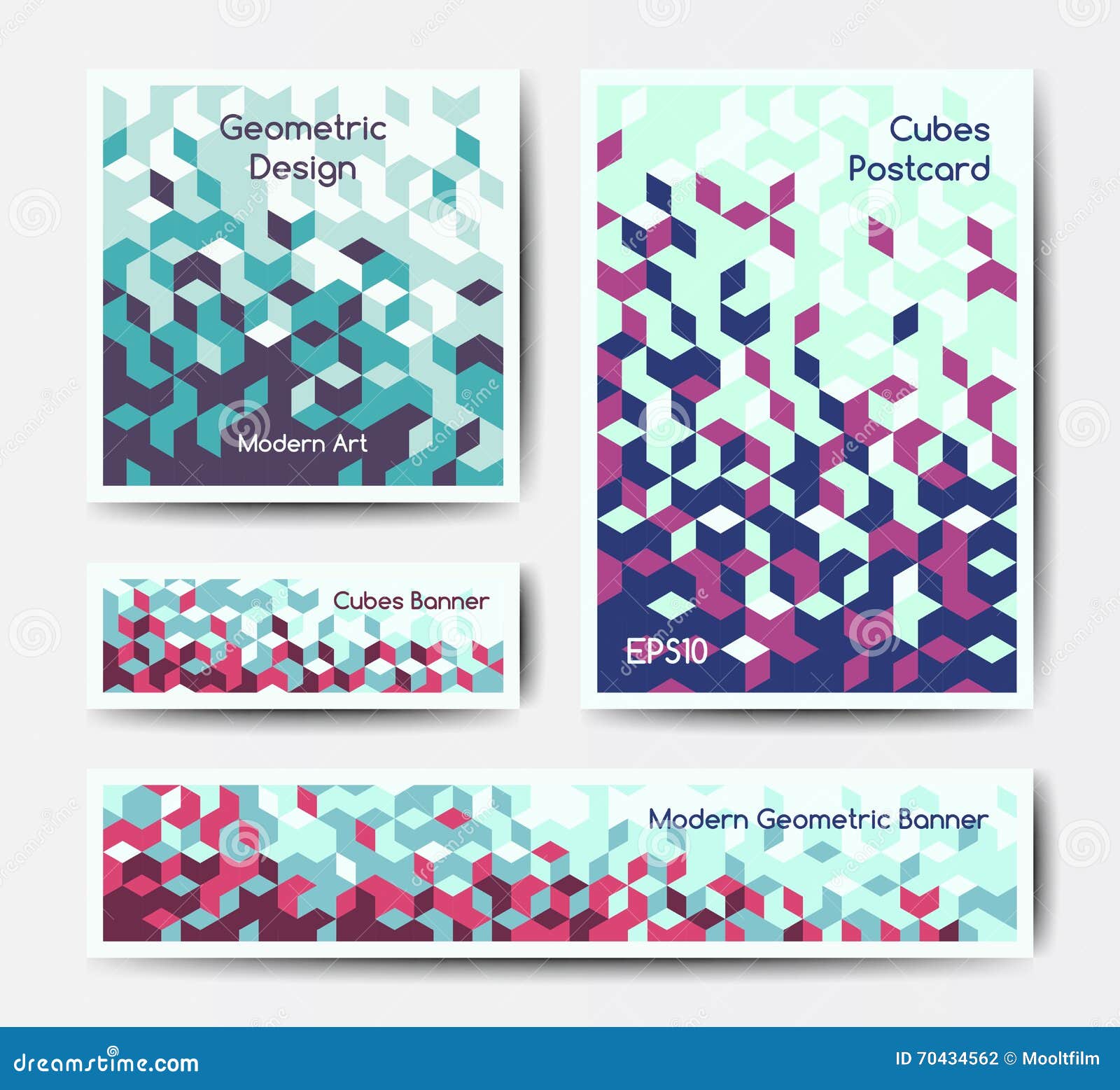 Abstract Geometric Banner Templates Stock Vector - Illustration of ...