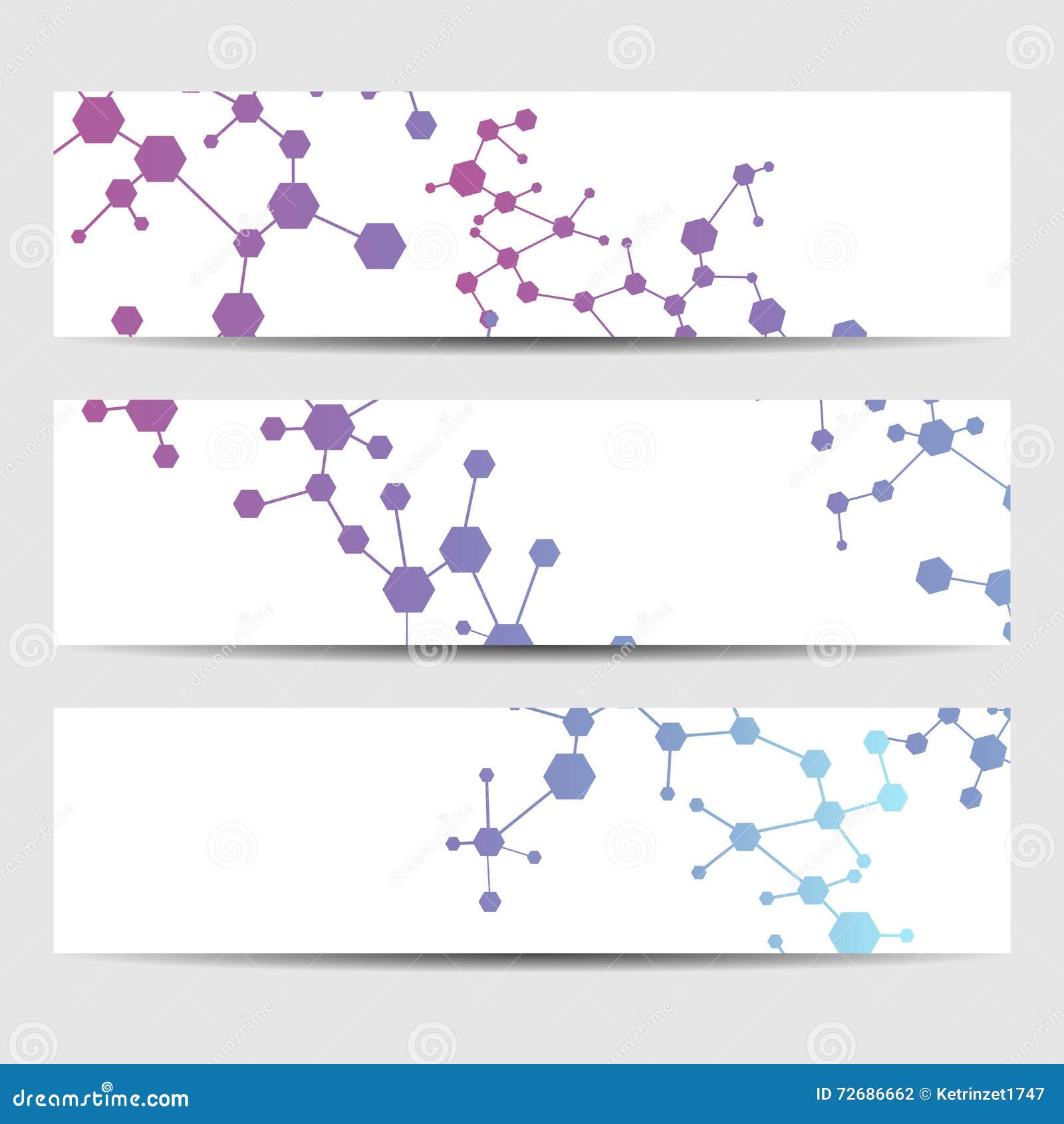 Abstract Geometric Banners Molecule and Communication. Science and ...