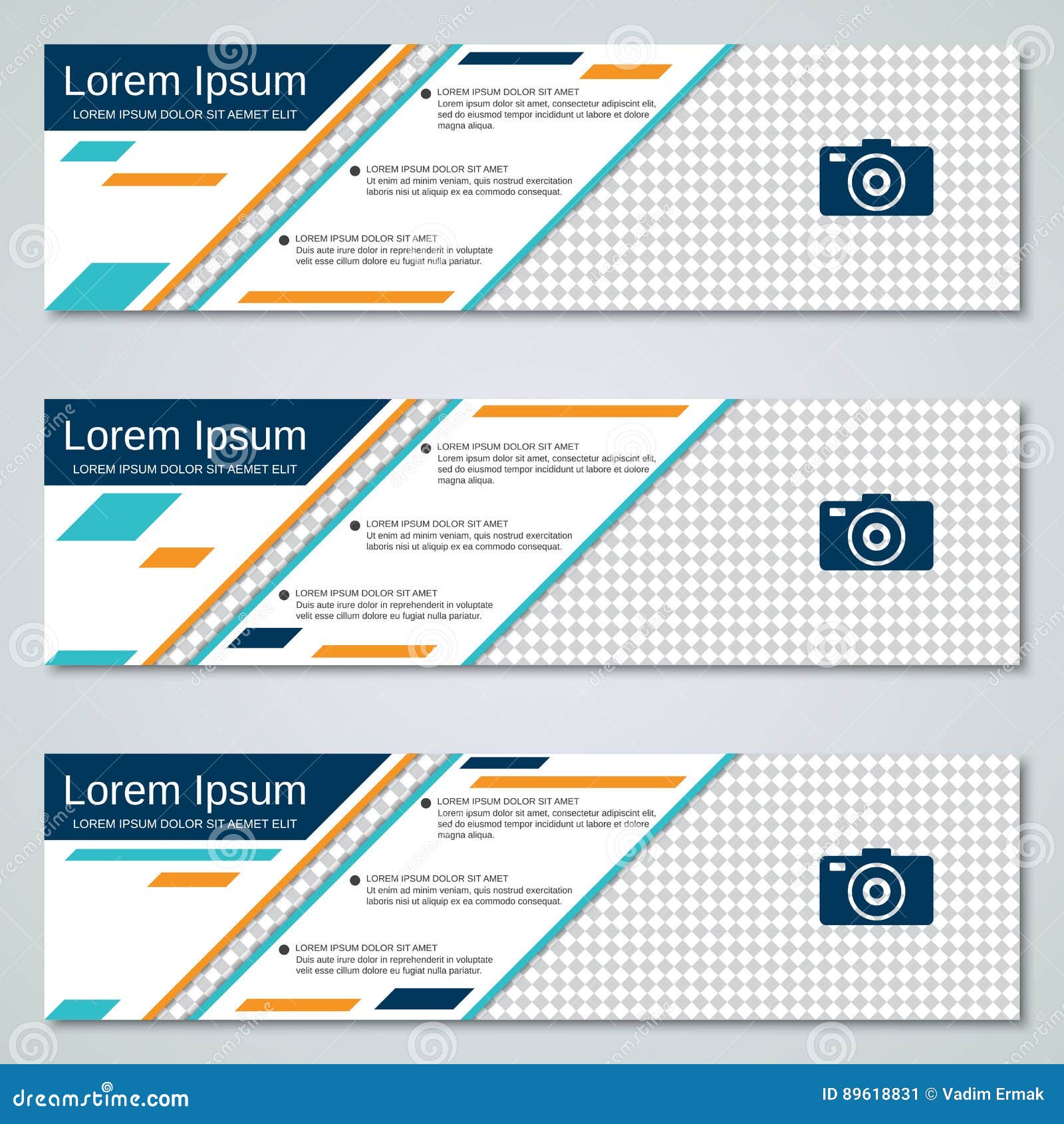 Abstract Geometric Banners Templates Stock Vector - Illustration of ...