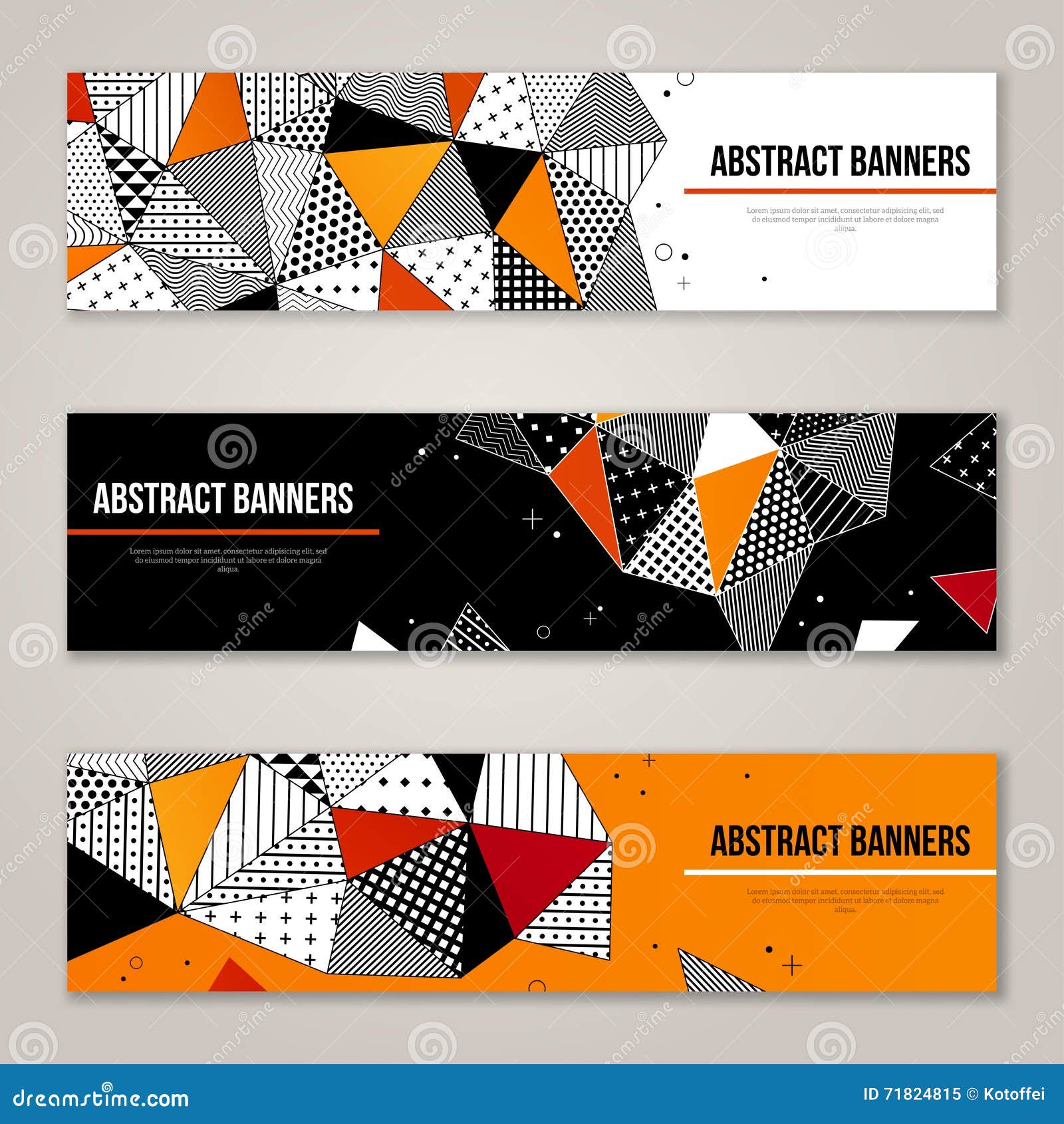 Abstract Geometric Banners Triangle Hipster Pattern. Stock Vector ...