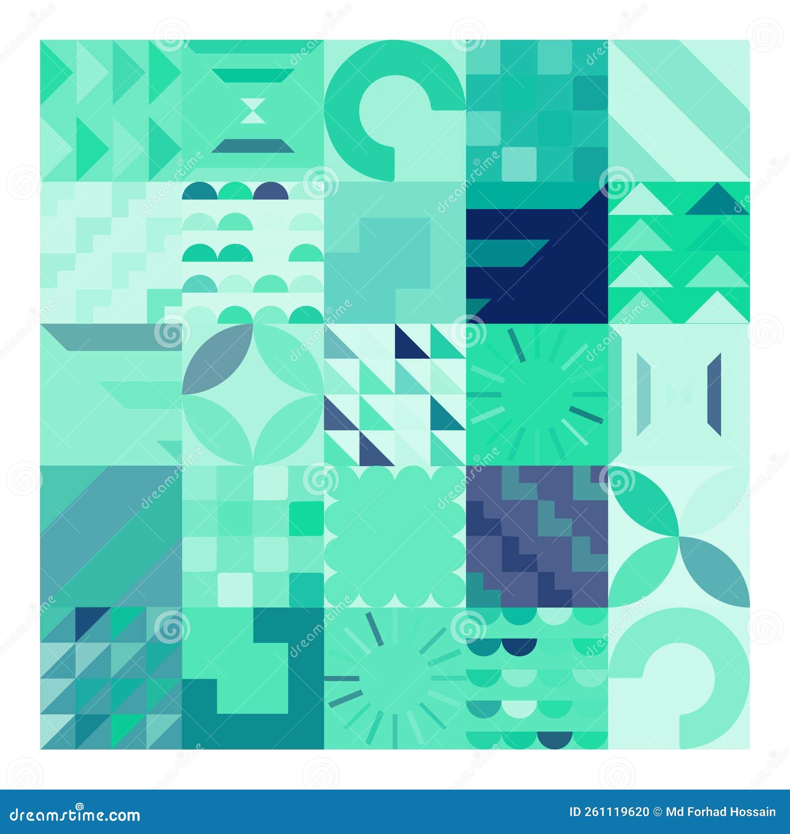 Abstract Geometric Bauhaus Pattern Design. Stock Vector - Illustration ...