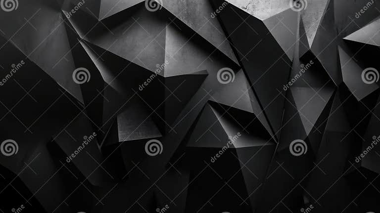 Abstract Geometric Black Background with Angular Shapes and Textures ...
