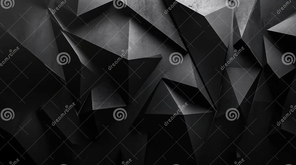 Abstract Geometric Black Background with Angular Shapes and Textures ...