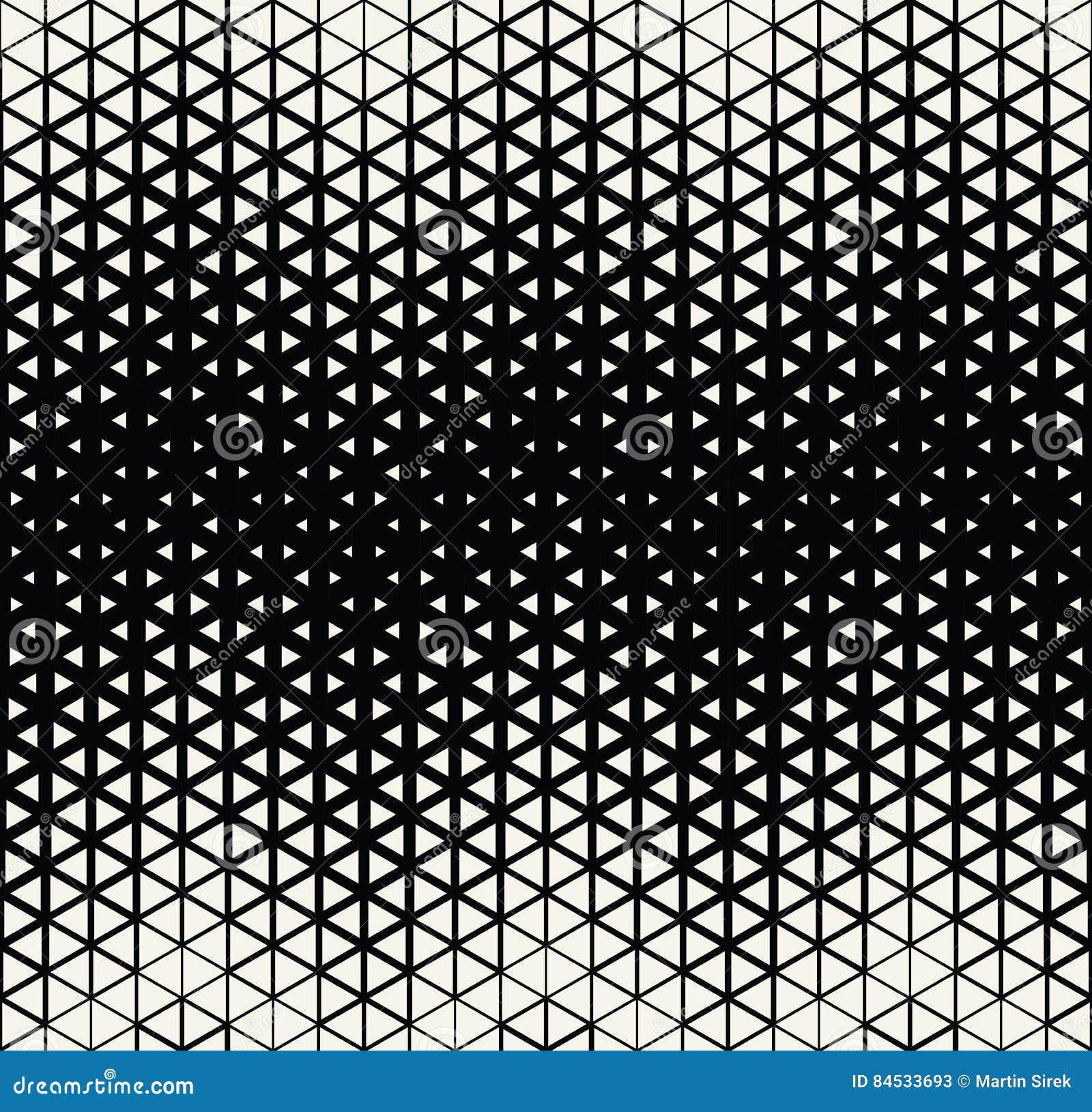 Abstract Geometric Black and White Deco Art Halftone Hexagone and ...