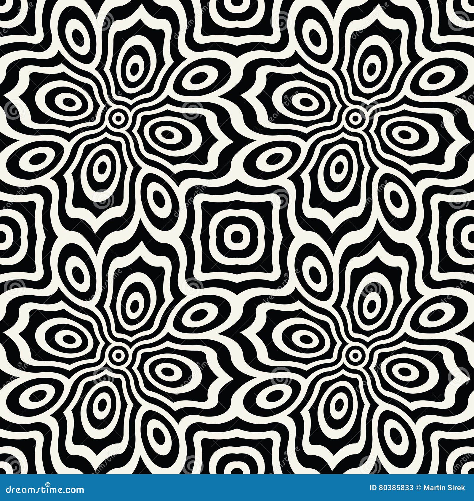 Abstract Geometric Black and White Graphic Design Print Floral Trippy ...