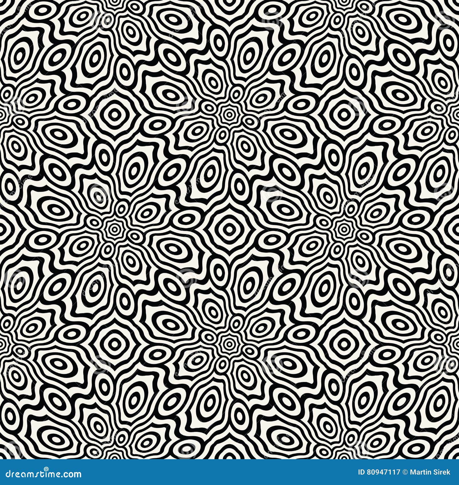 Abstract Geometric Black and White Graphic Design Print Floral Trippy ...