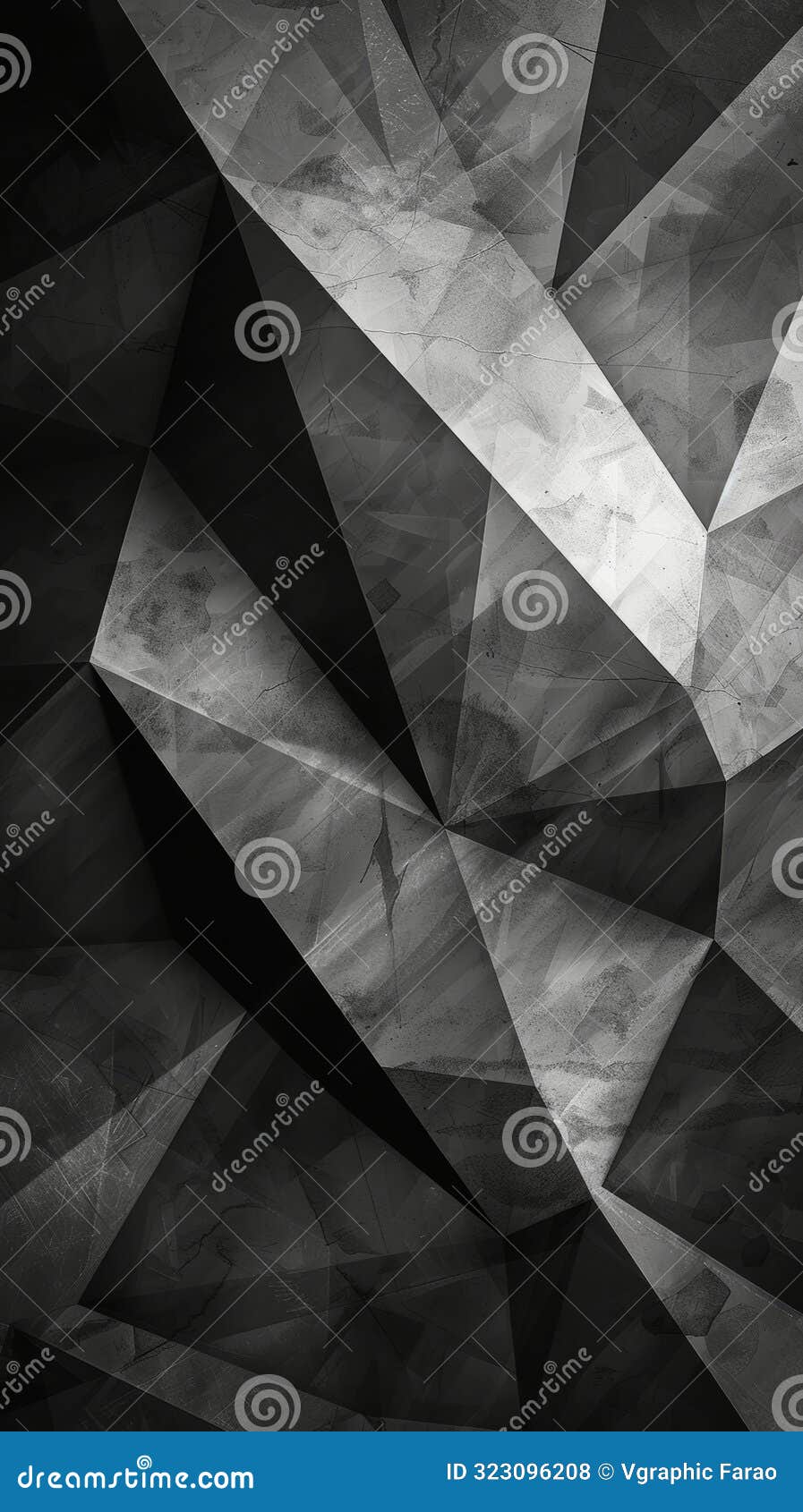 Abstract Geometric Black and White Low Poly Background Stock Photo - Image of design, modern ...