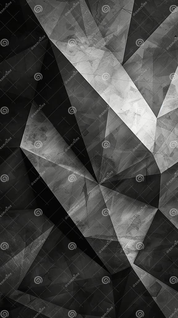 Abstract Geometric Black and White Low Poly Background Stock Photo - Image of design, modern ...