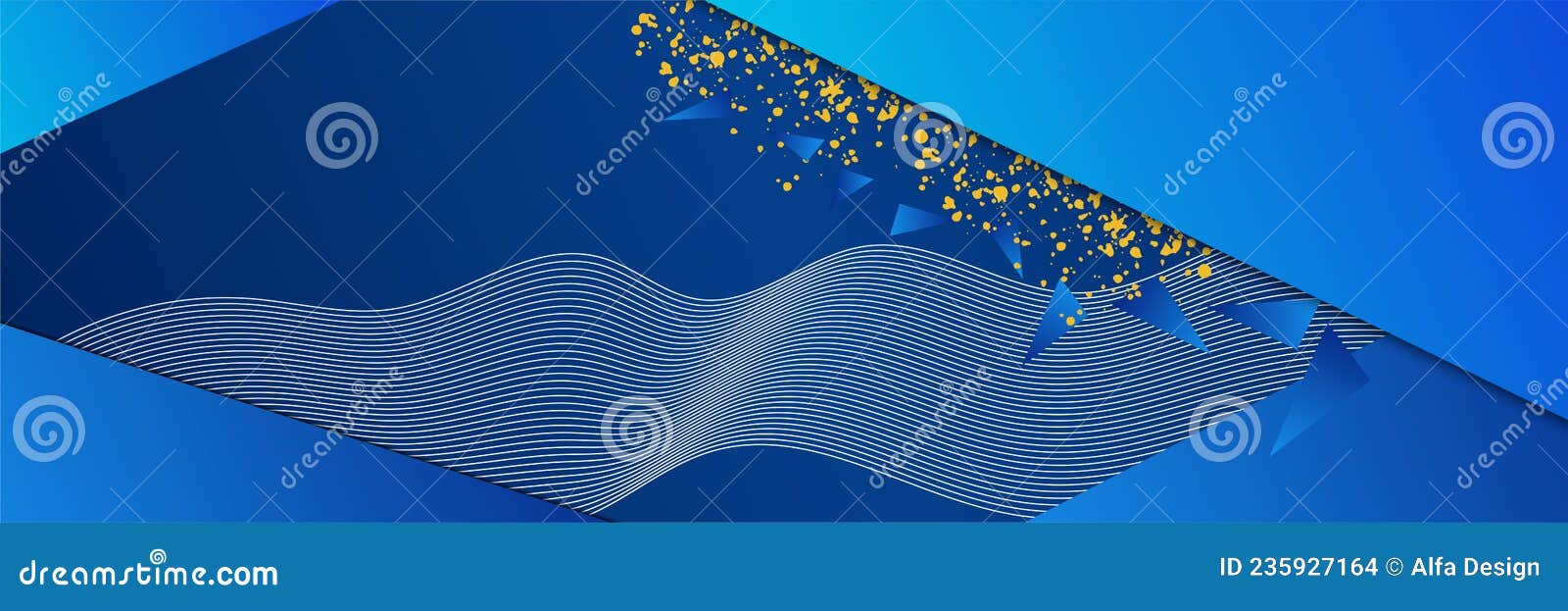 Abstract Geometric Blue Banner Background. Set of Banner Templates ...