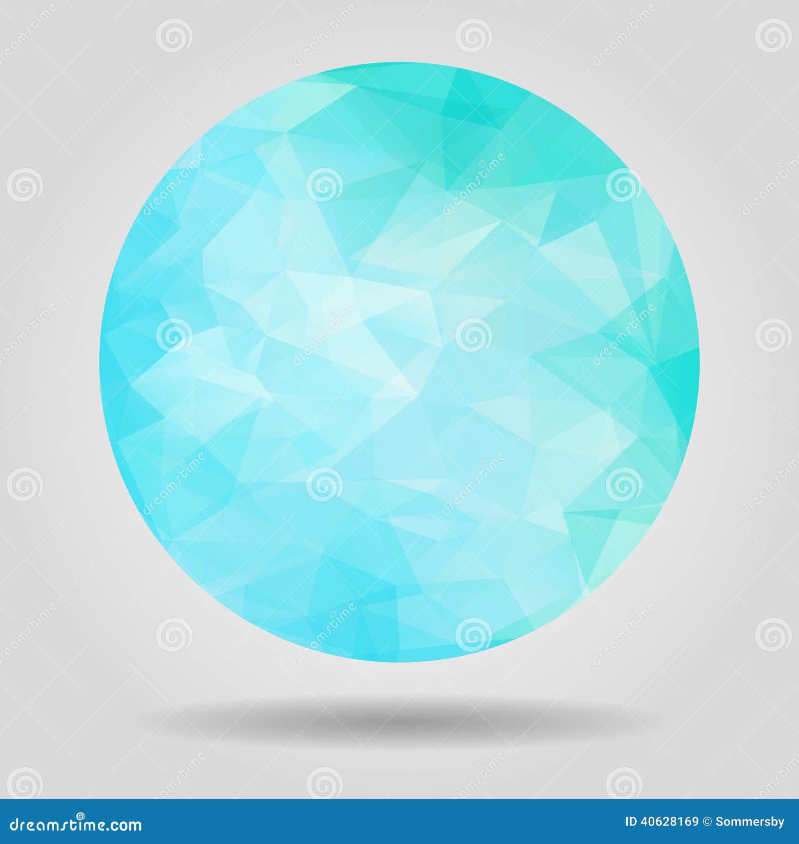 Abstract Geometric Blue Circular Shape from Triangular Faces for Stock ...