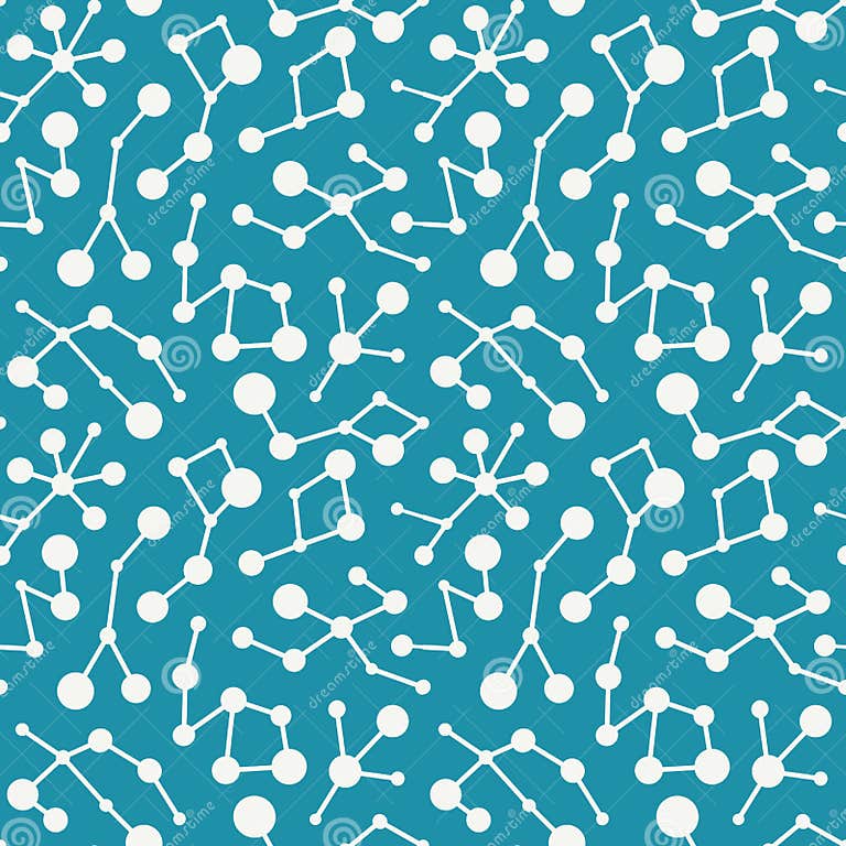 Abstract Geometric Blue Deco Stars Constellation Pattern Stock Vector ...