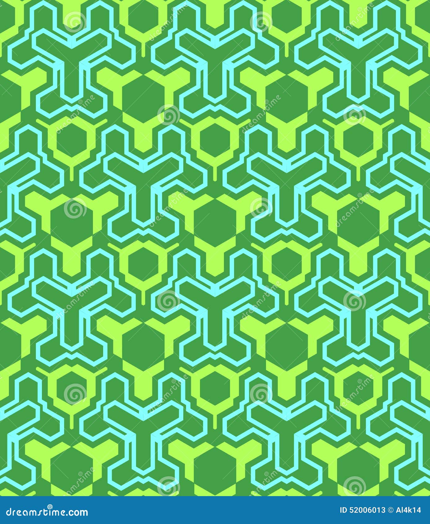 Abstract Geometric Blue Green Seamless Pattern Stock Illustration ...