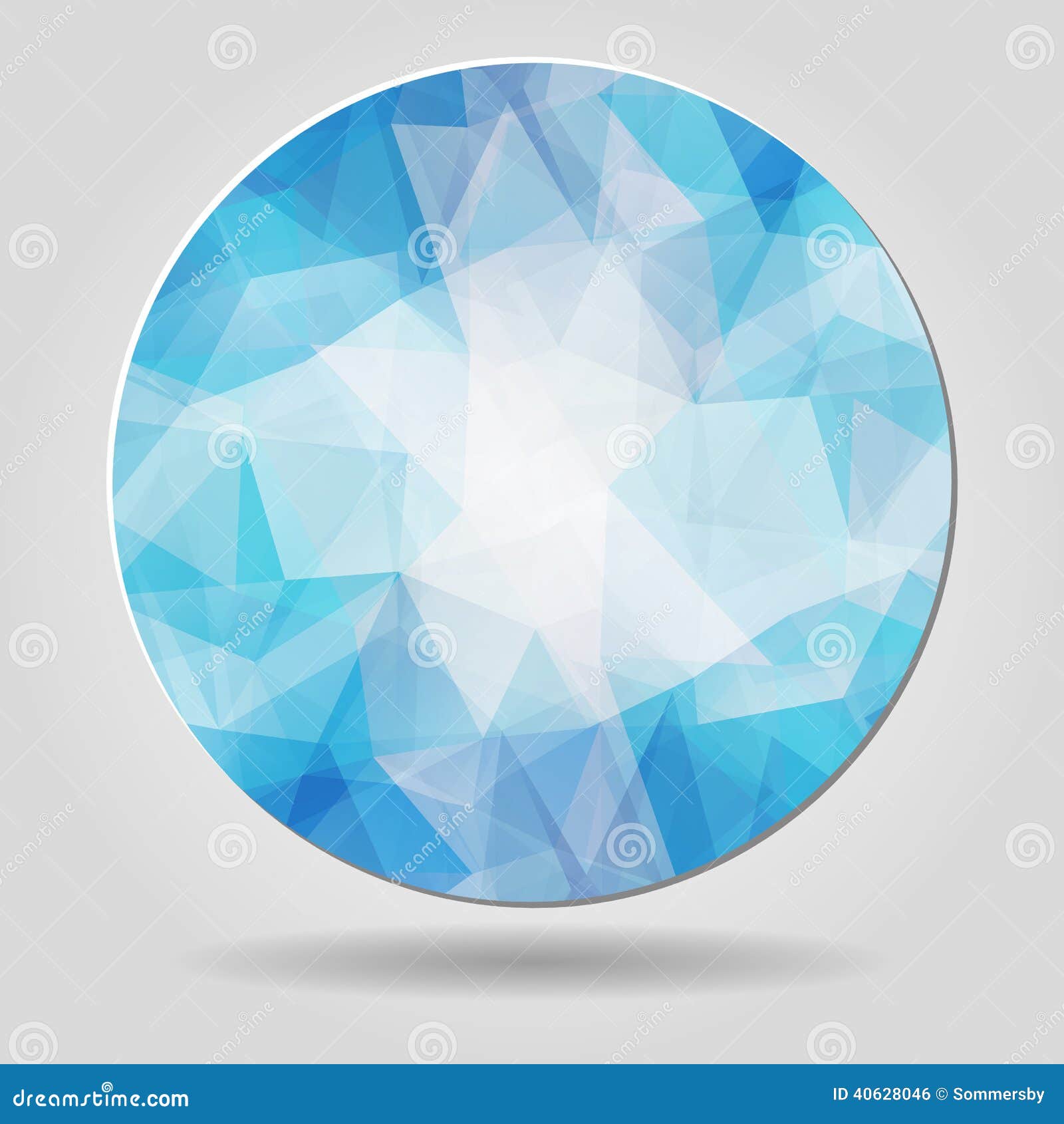 Abstract Geometric Blue Spherical Shape from Triangular Faces for ...
