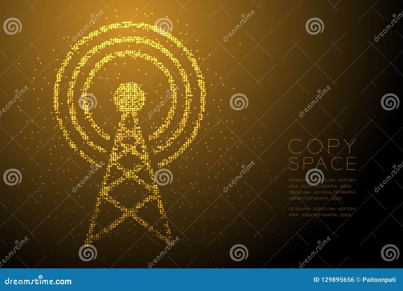 Abstract Geometric Bokeh Circle Dot Pixel Pattern Antenna Tower Shape ...