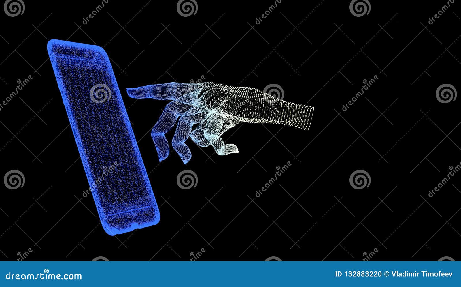 Abstract Geometric Bokeh Circle Dot Pixel Pattern Hand Touch Screen ...