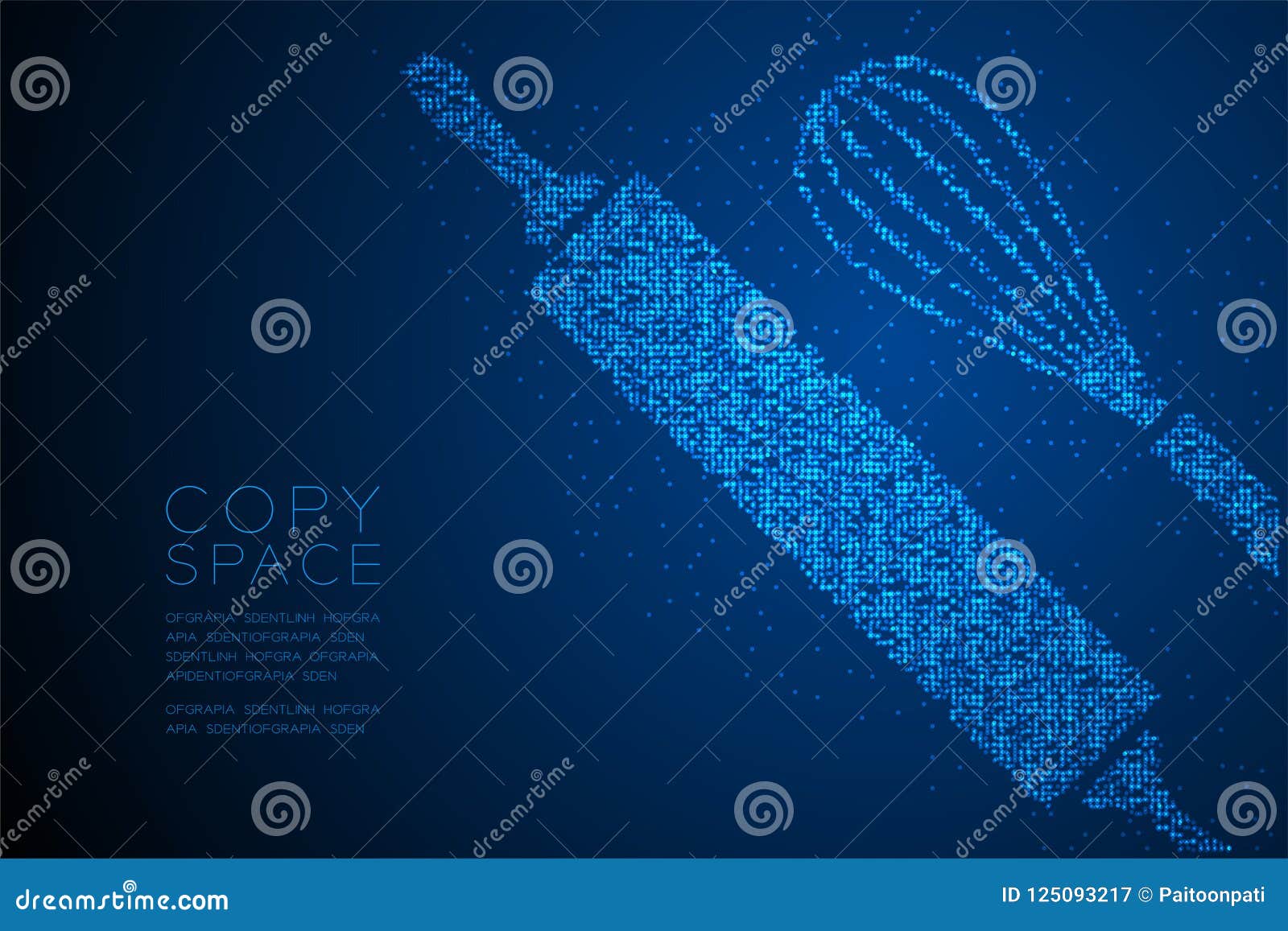 Abstract Geometric Bokeh Circle Dot Pixel Pattern Rolling Pin an Stock ...