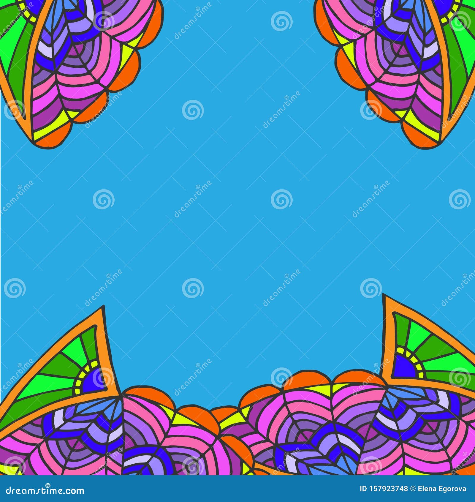 Abstract Geometric Border Drawn Background Stock Illustration ...