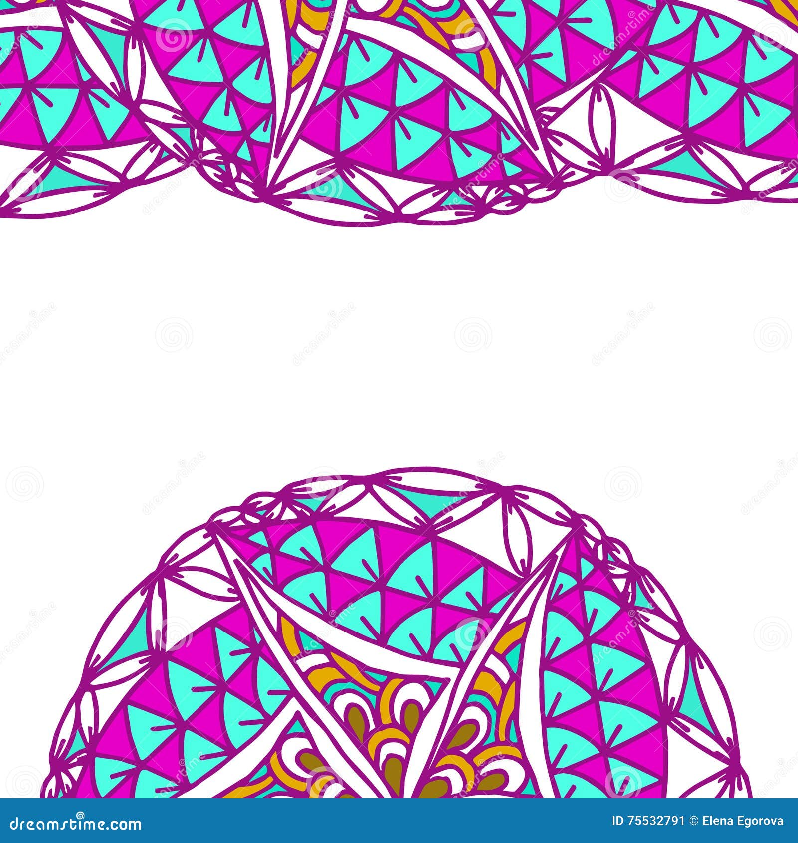 Abstract Geometric Border on a White Background Stock Vector ...