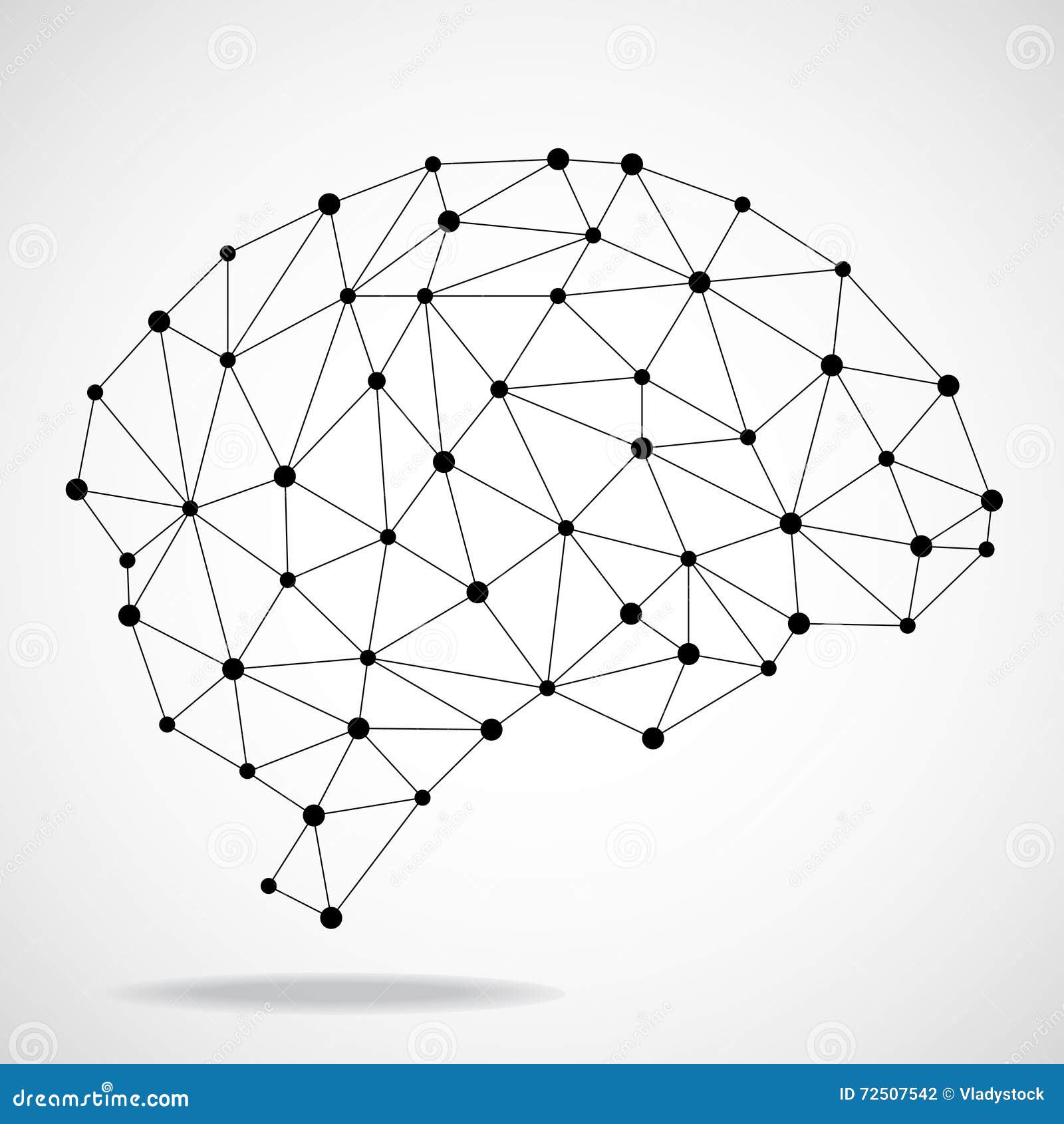 Abstract Geometric Brain, Network Connections Stock Vector ...