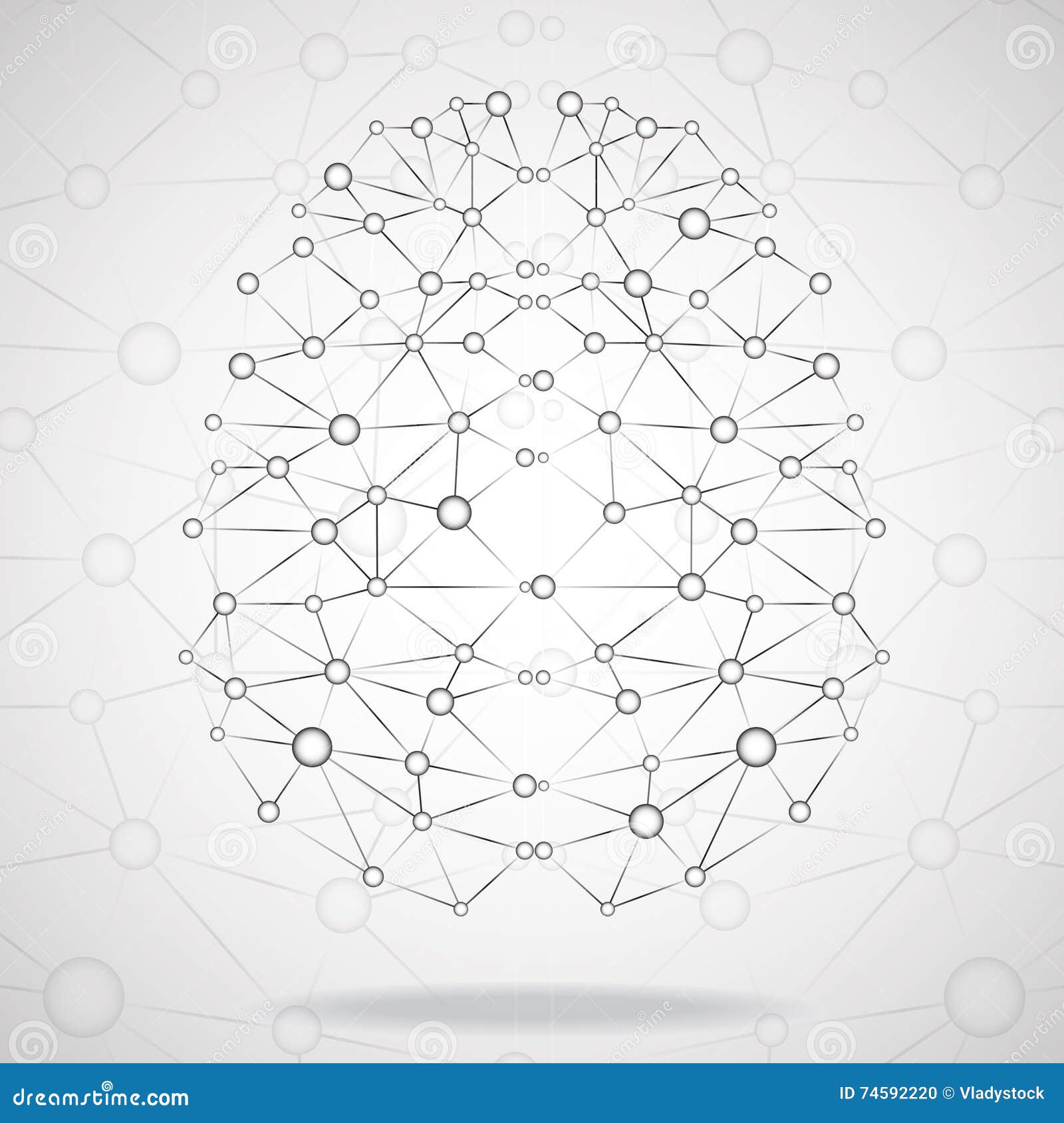 Abstract Geometric Brain, Network Connections Stock Vector ...