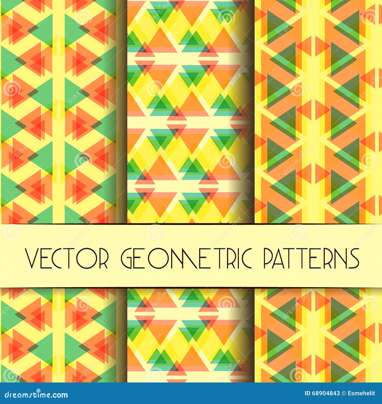 Abstract Geometric Bright Patterns Collection Stock Vector ...