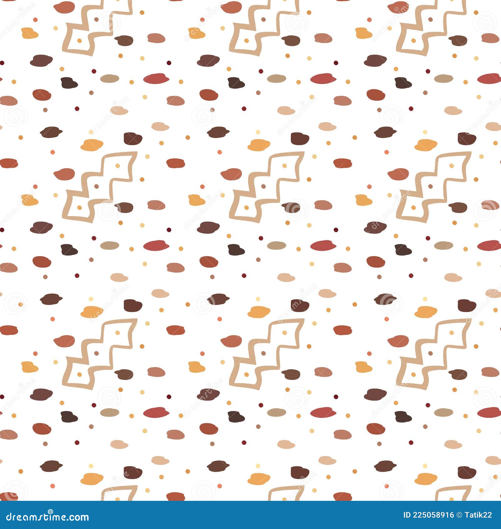 Abstract Geometric Brown Geometric Seamless Pattern on a White ...