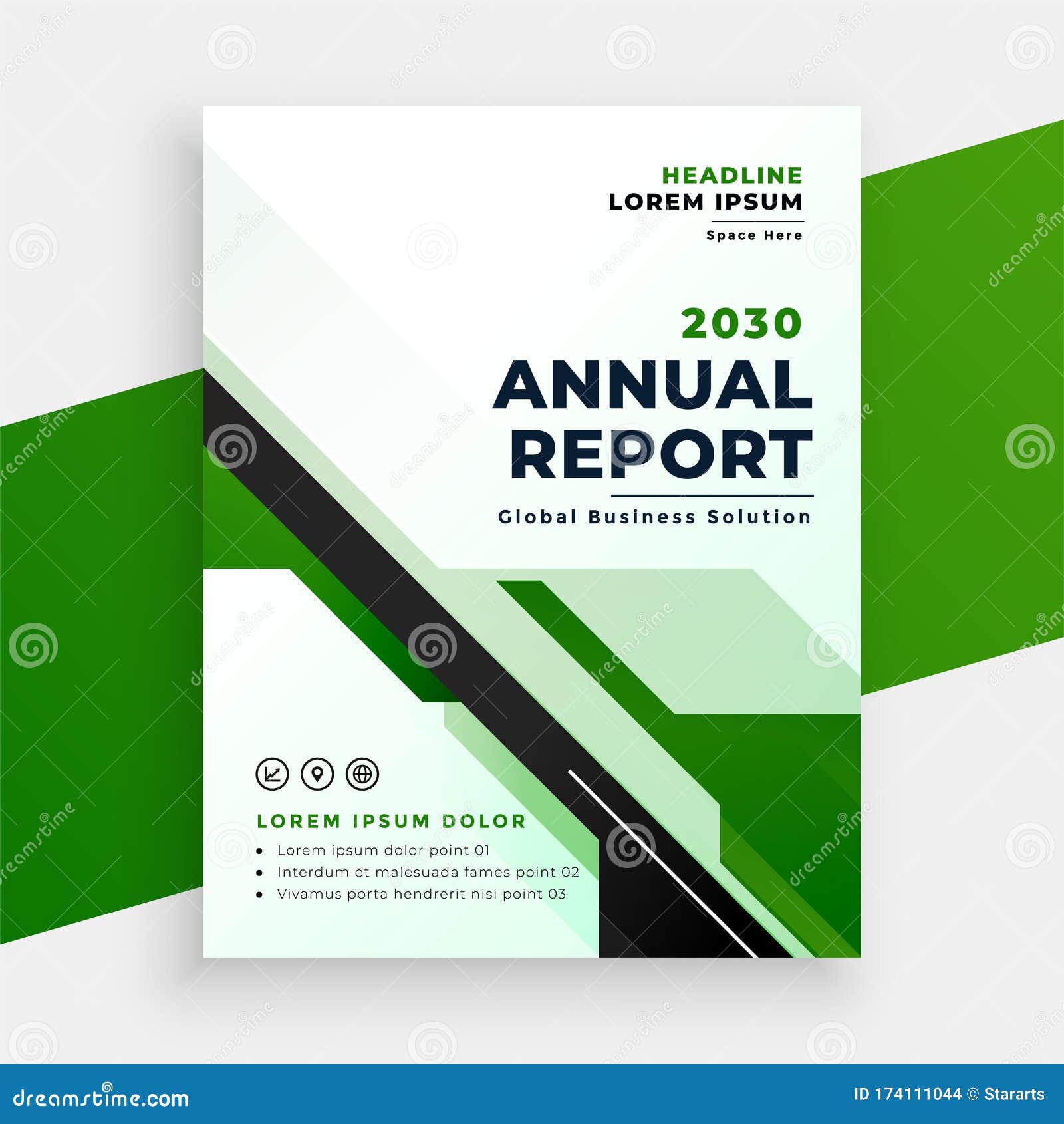 Abstract Geometric Business Flyer Page Design Template Stock Vector ...