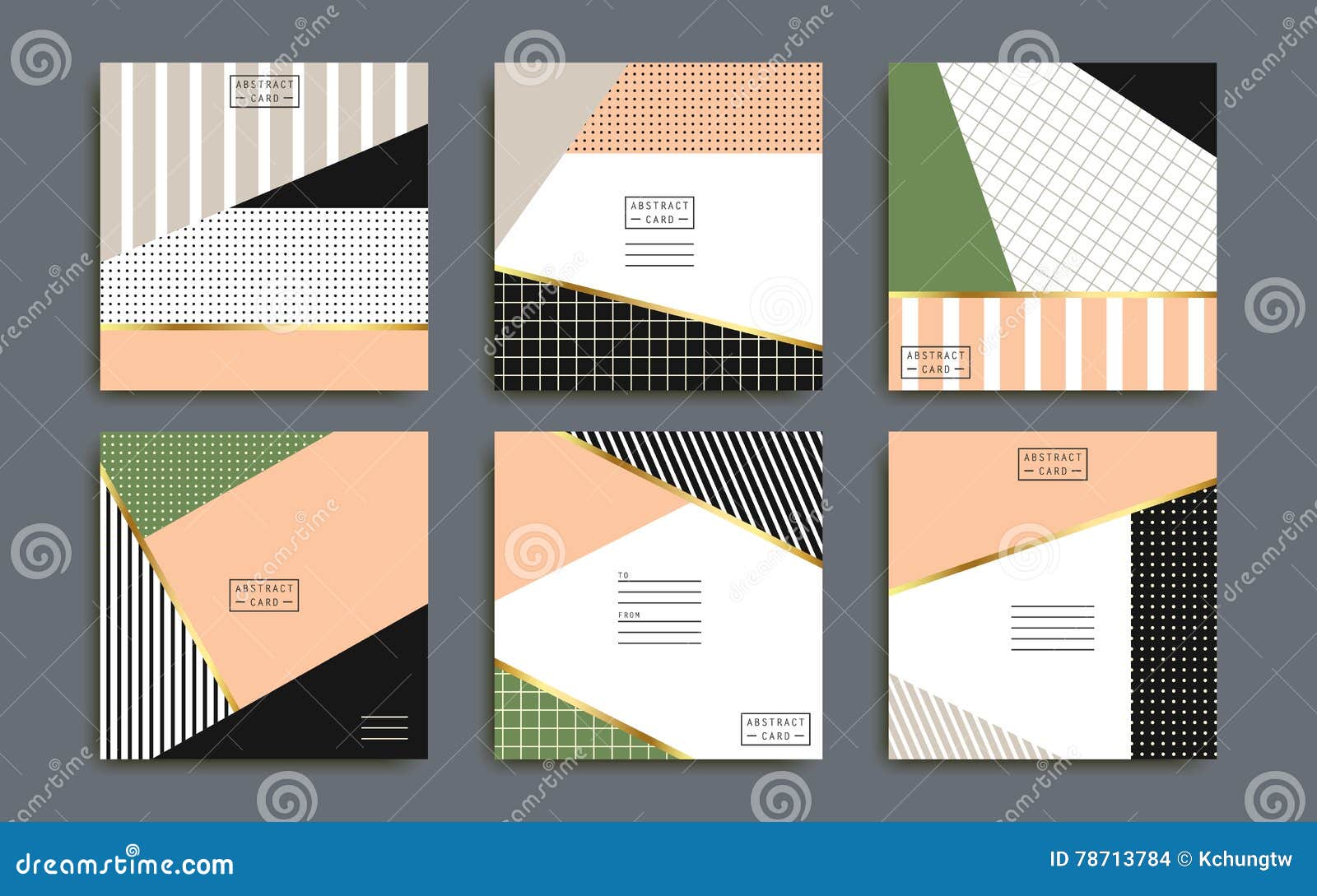 Abstract Geometric Card Set Stock Illustration - Illustration of ...