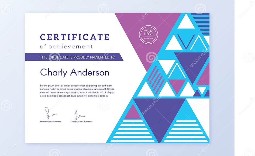 Abstract Geometric Certificate Template Stock Vector - Illustration of ...