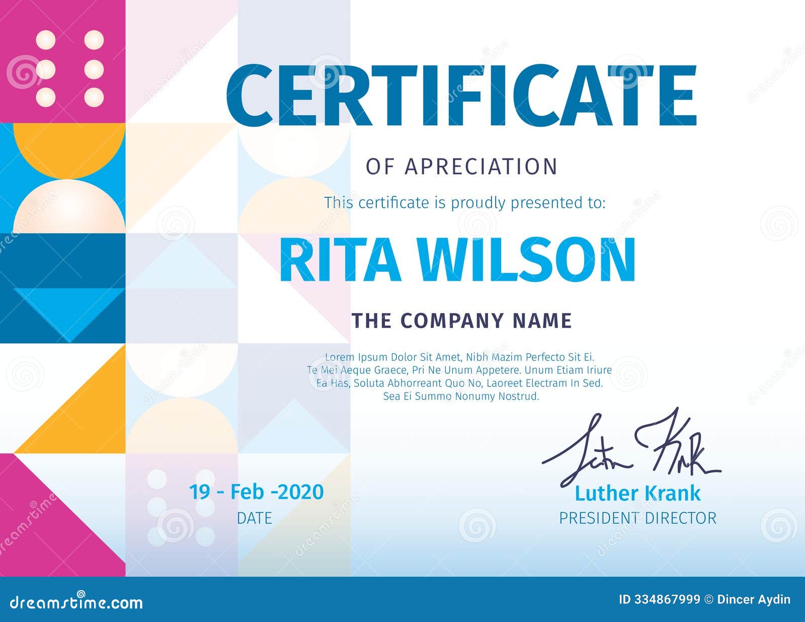 Abstract Geometric Certificate Theme for Template Stock Vector ...