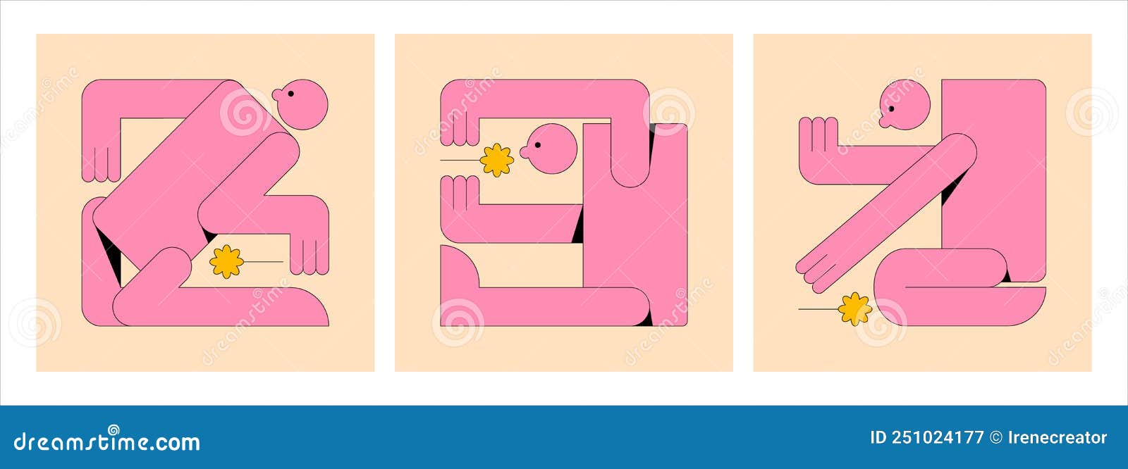 Abstract Geometric Character Vector Stock Vector - Illustration of pose ...