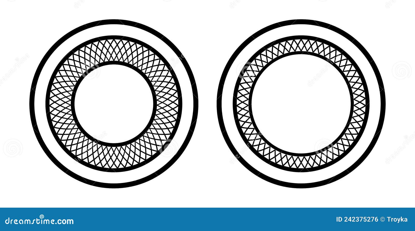 Abstract Geometric Circle Border Patterns Stock Vector - Illustration ...