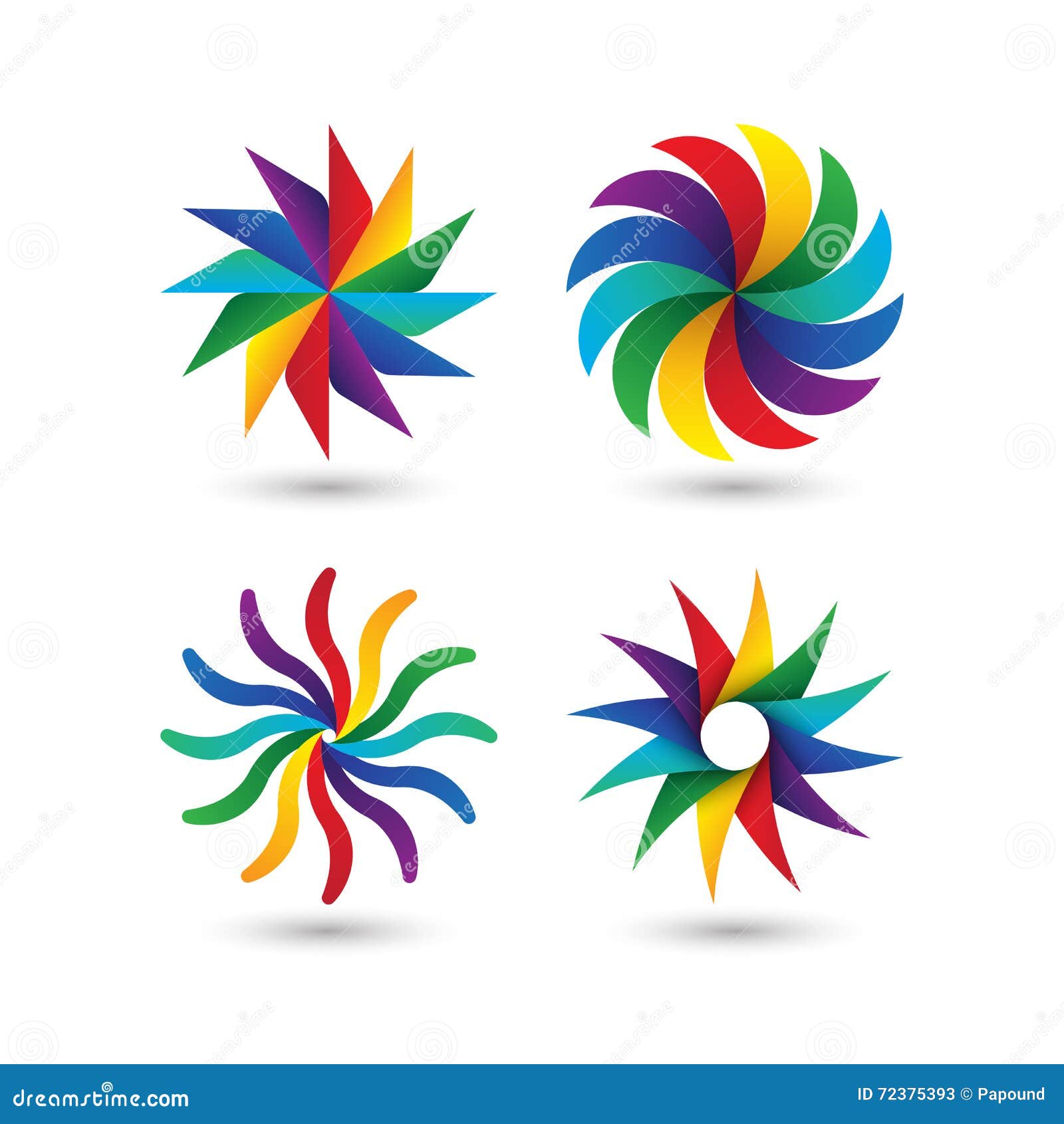 Abstract Geometric Circle Colorful Logo Icon Set Stock Vector ...