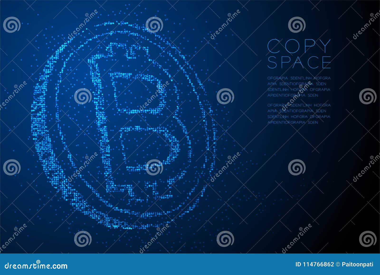 Abstract Geometric Circle Dot Pattern Bitcoin Cryptocurrency Shape ...
