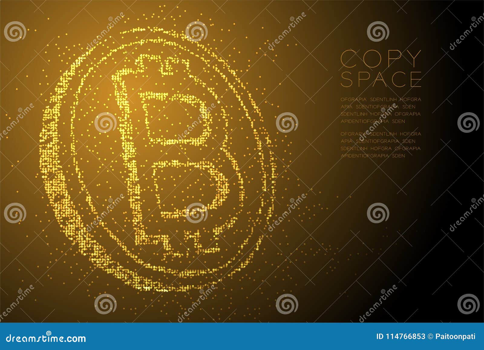 Abstract Geometric Circle Dot Pattern Bitcoin Cryptocurrency Shape ...