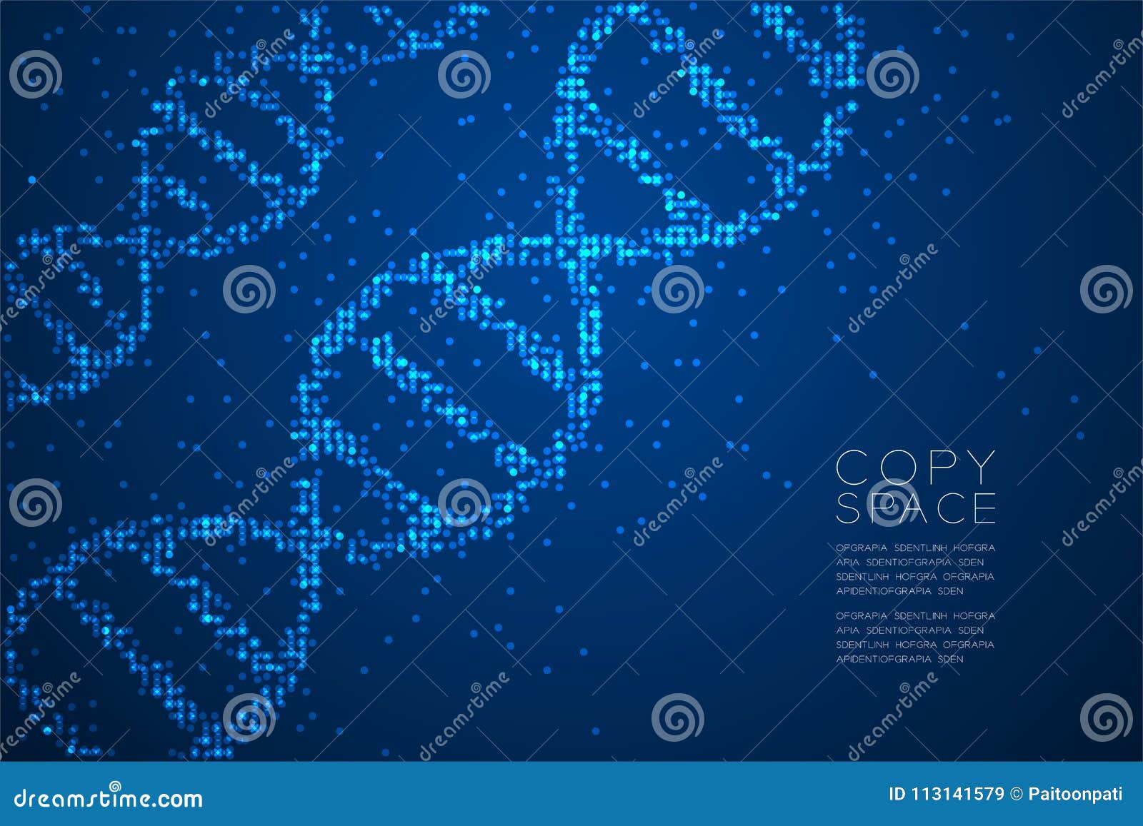 Abstract Geometric Circle Dot Pattern DNA Shape, Science Concept Design ...